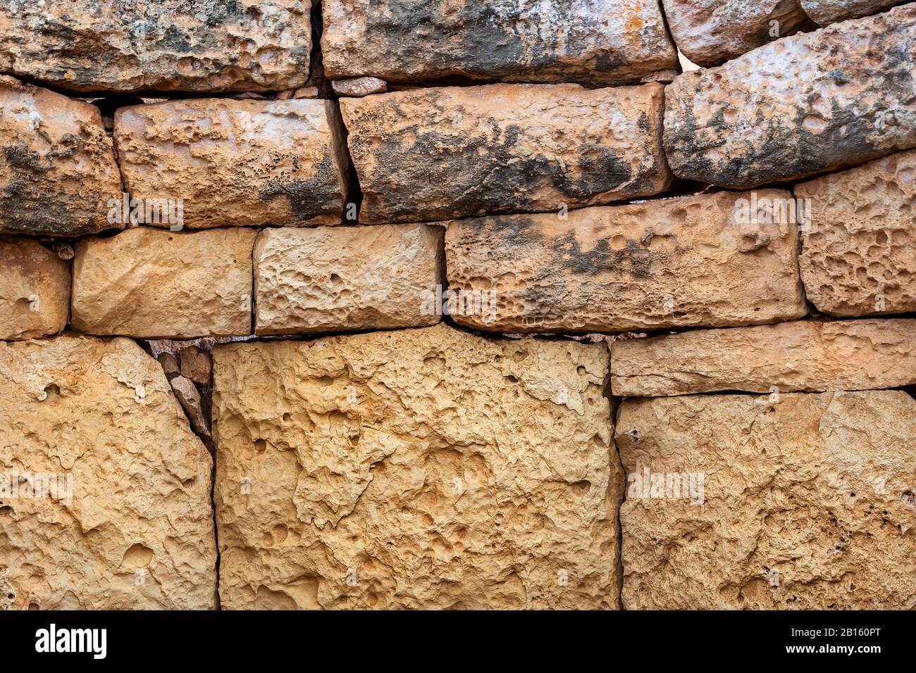 Megaliths ancient weathered stones background texture from Mnajdra ...