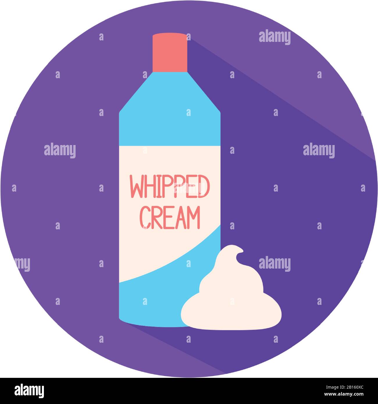 Whipped cream bottle flat style icon design, dairy breakfast dessert ...