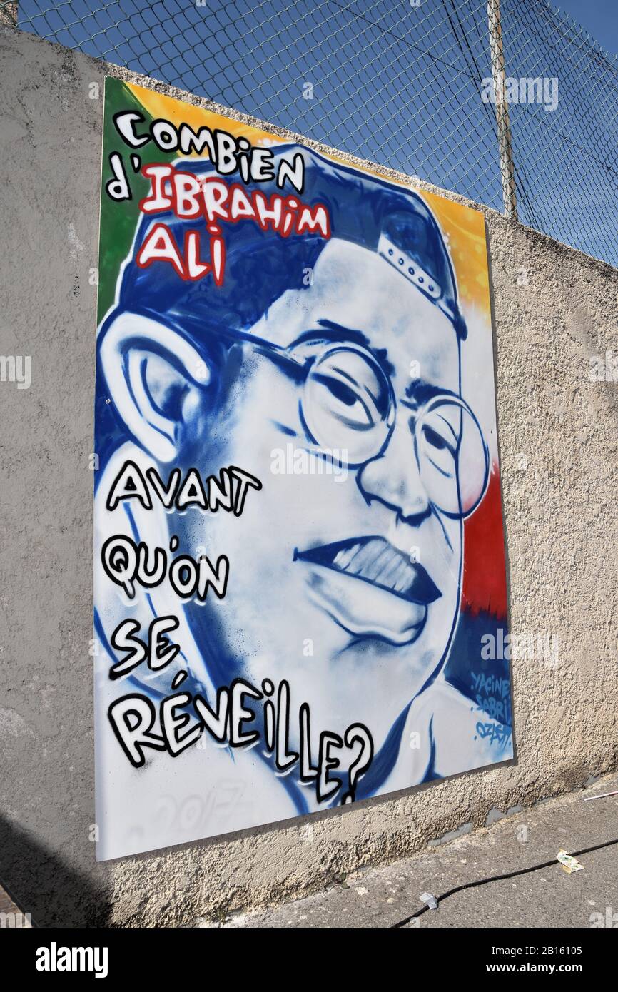 This picture shows a drawing depicting French Comorian boy Ibrahim Ali ...