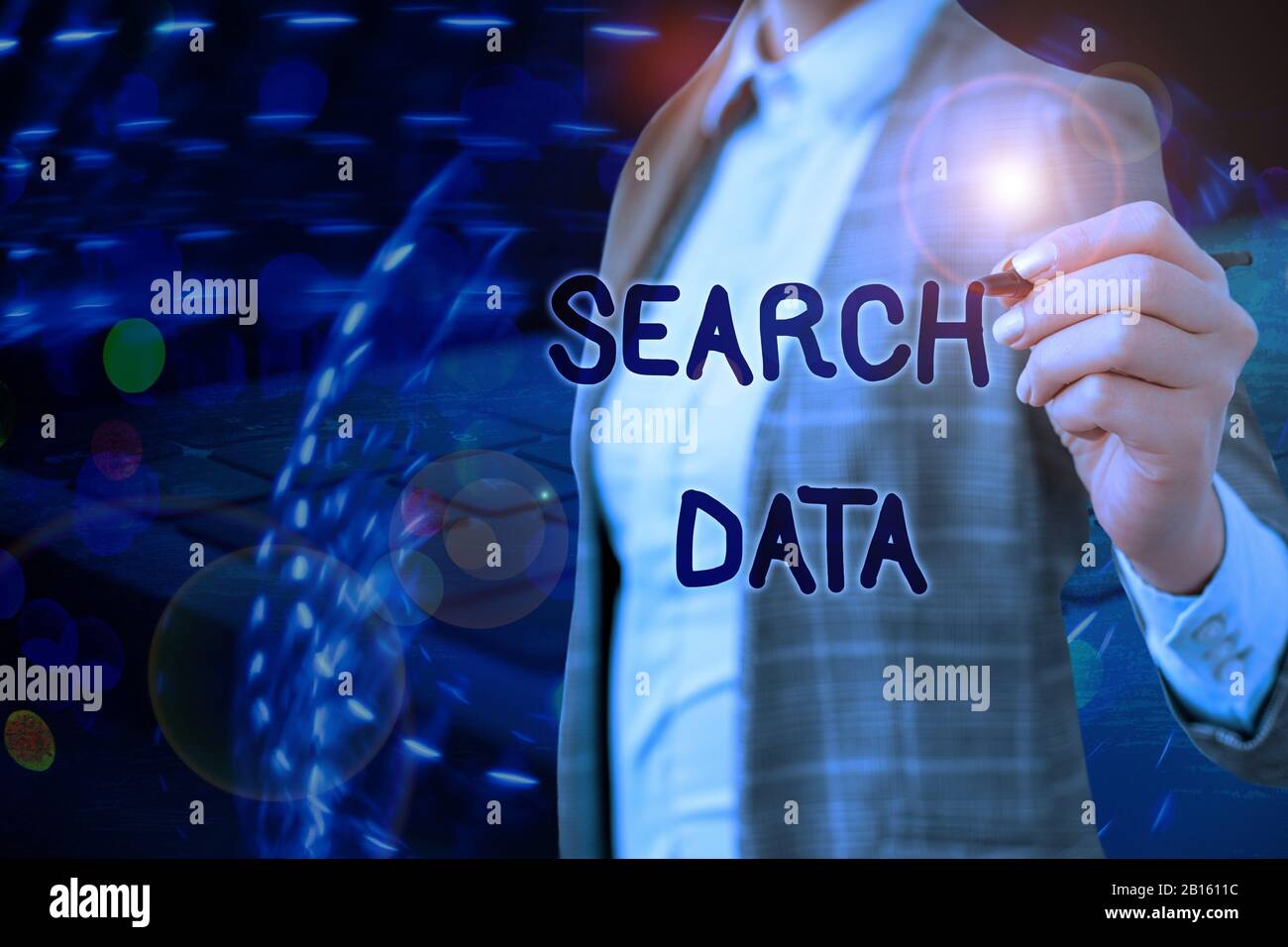 Writing note showing Search Data. Business concept for efficient retrieval of specific items ...