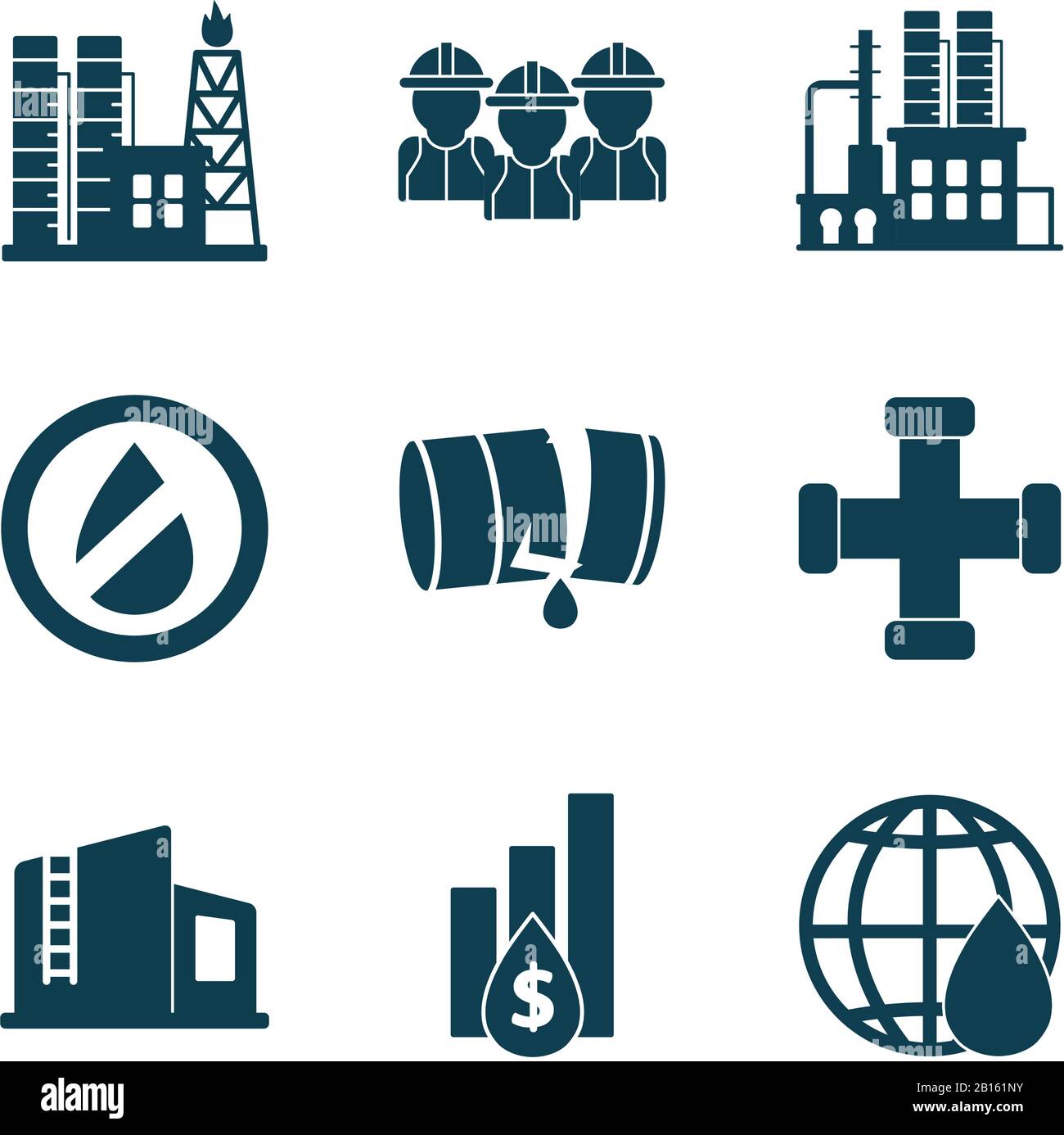 Oil industry silhouette style icon set design, Gas energy fuel ...