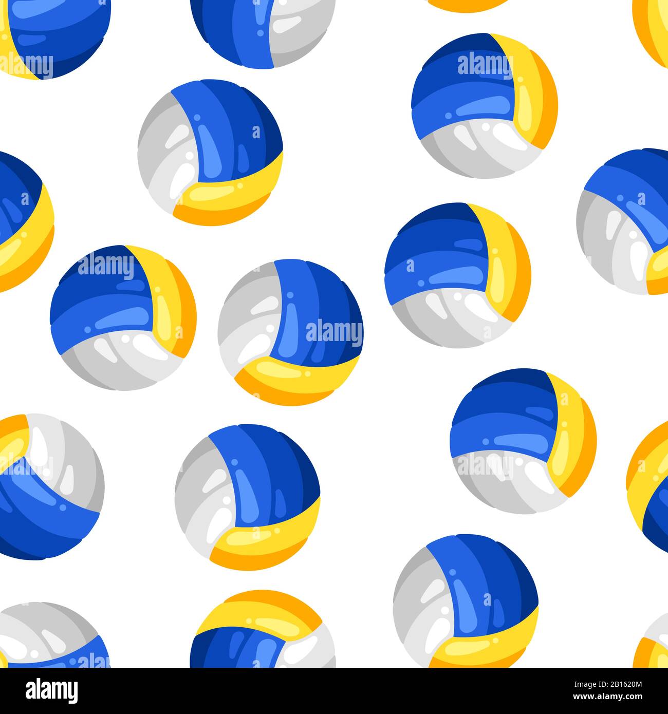 Seamless pattern with volleyball balls in flat style Stock Vector Image ...