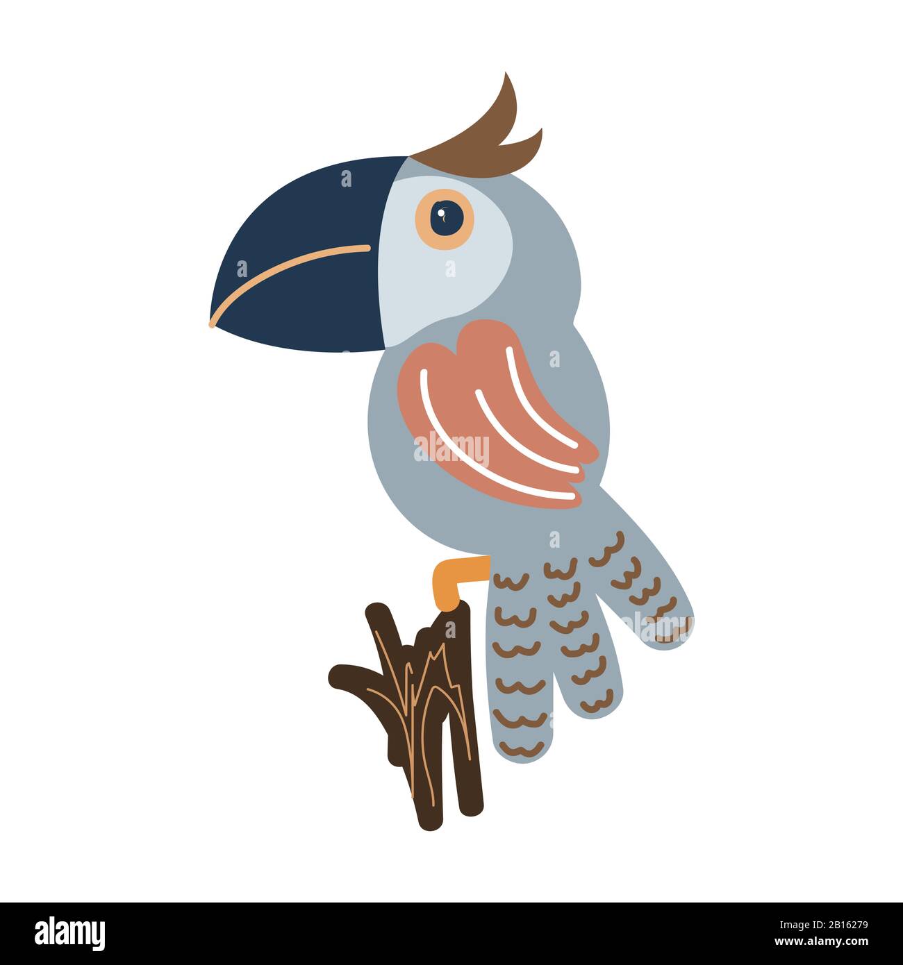 Vector blue parrot bird cartoon illustration Stock Vector Image & Art ...