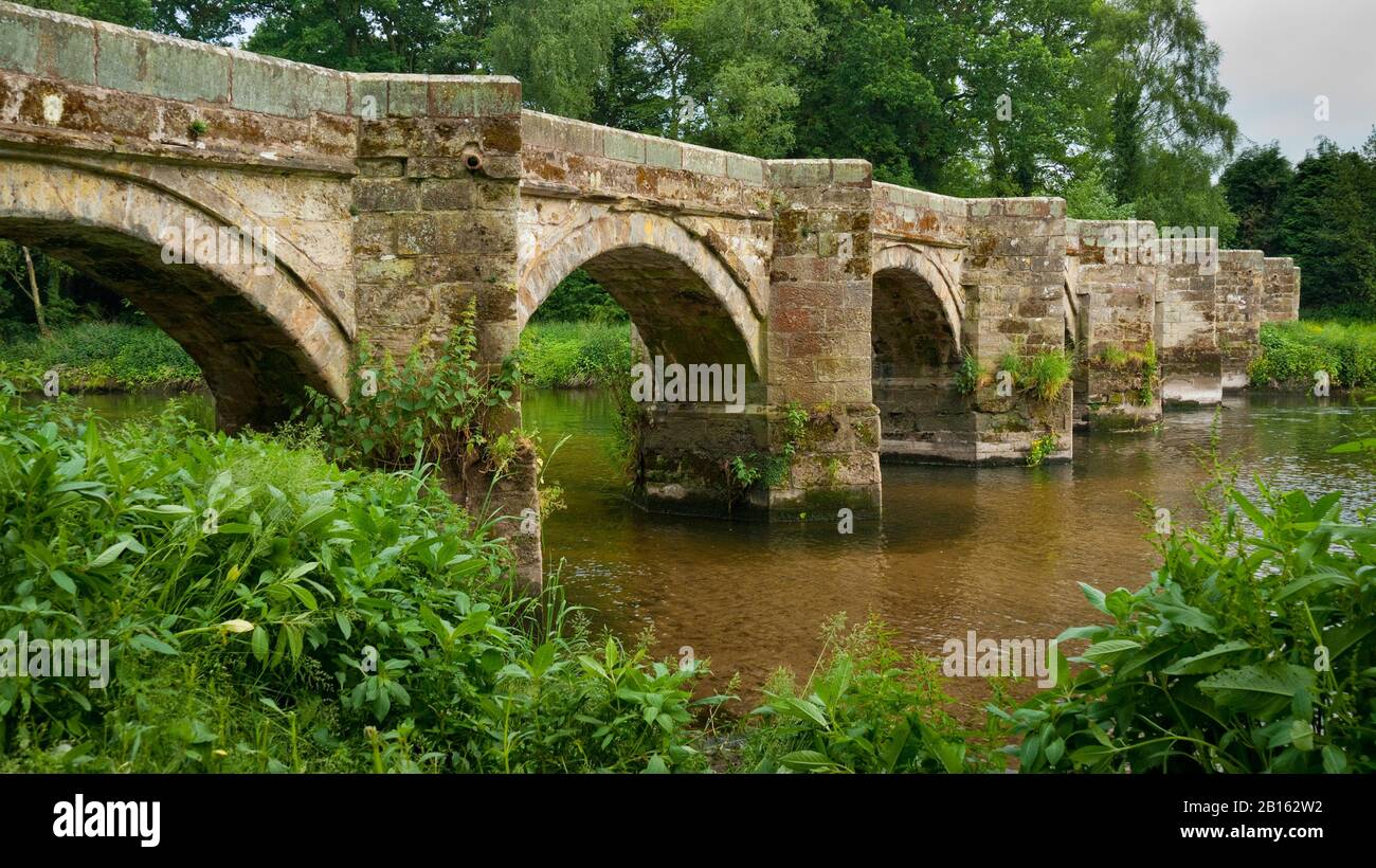 Essex Bridge a medieval packhorse bridge over the River Trent near ...