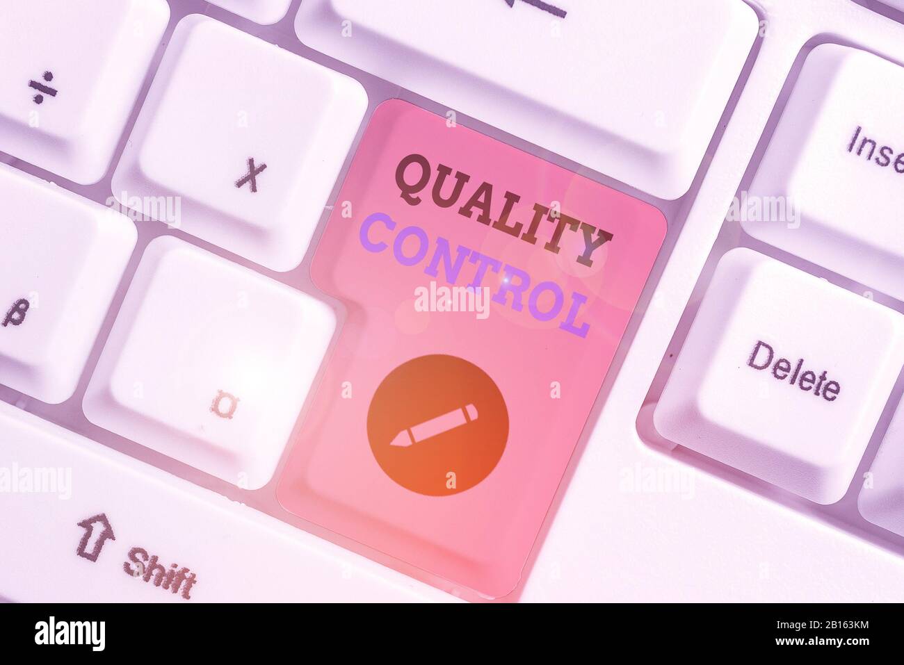 Writing note showing Quality Control. Business concept for a system of ...