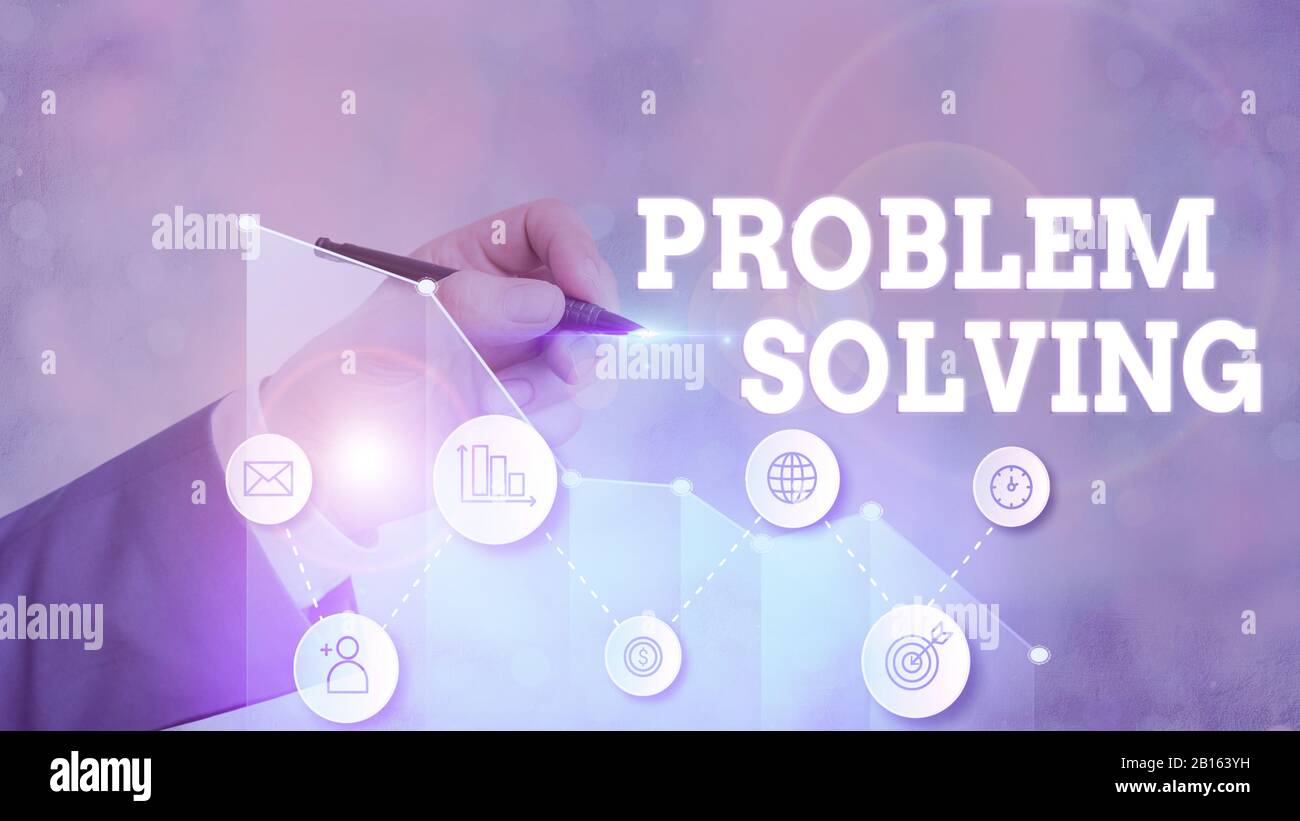 Word writing text Problem Solving. Business photo showcasing to find an answer or means of ...