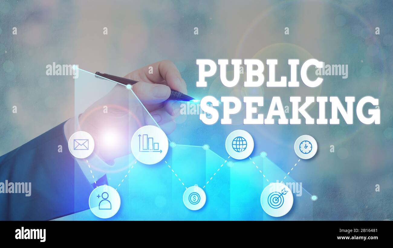 Word writing text Public Speaking. Business photo showcasing art of ...