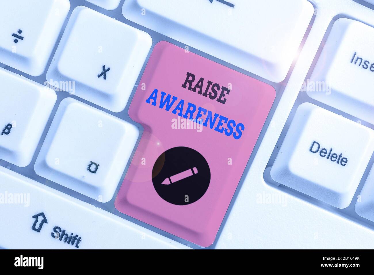 Writing note showing Raise Awareness. Business concept for creating a ...