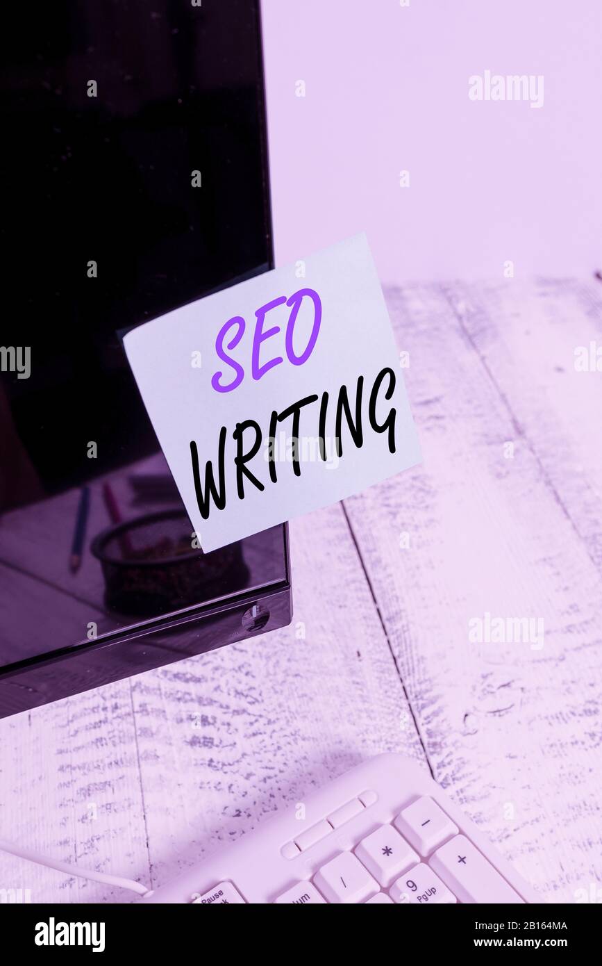 Handwriting text writing Seo Writing. Conceptual photo grabbing the ...