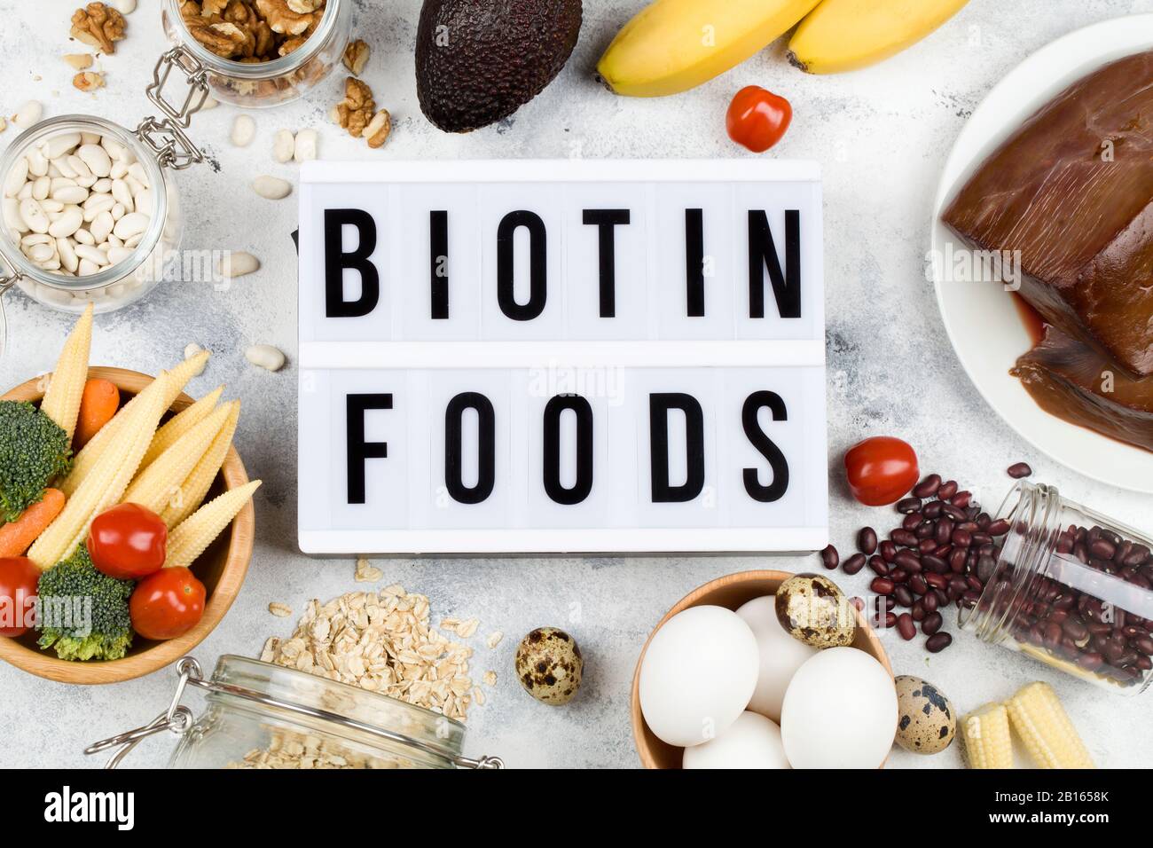Food rich in biotin. food : tomato eggs walnuts beans corn avocado ...