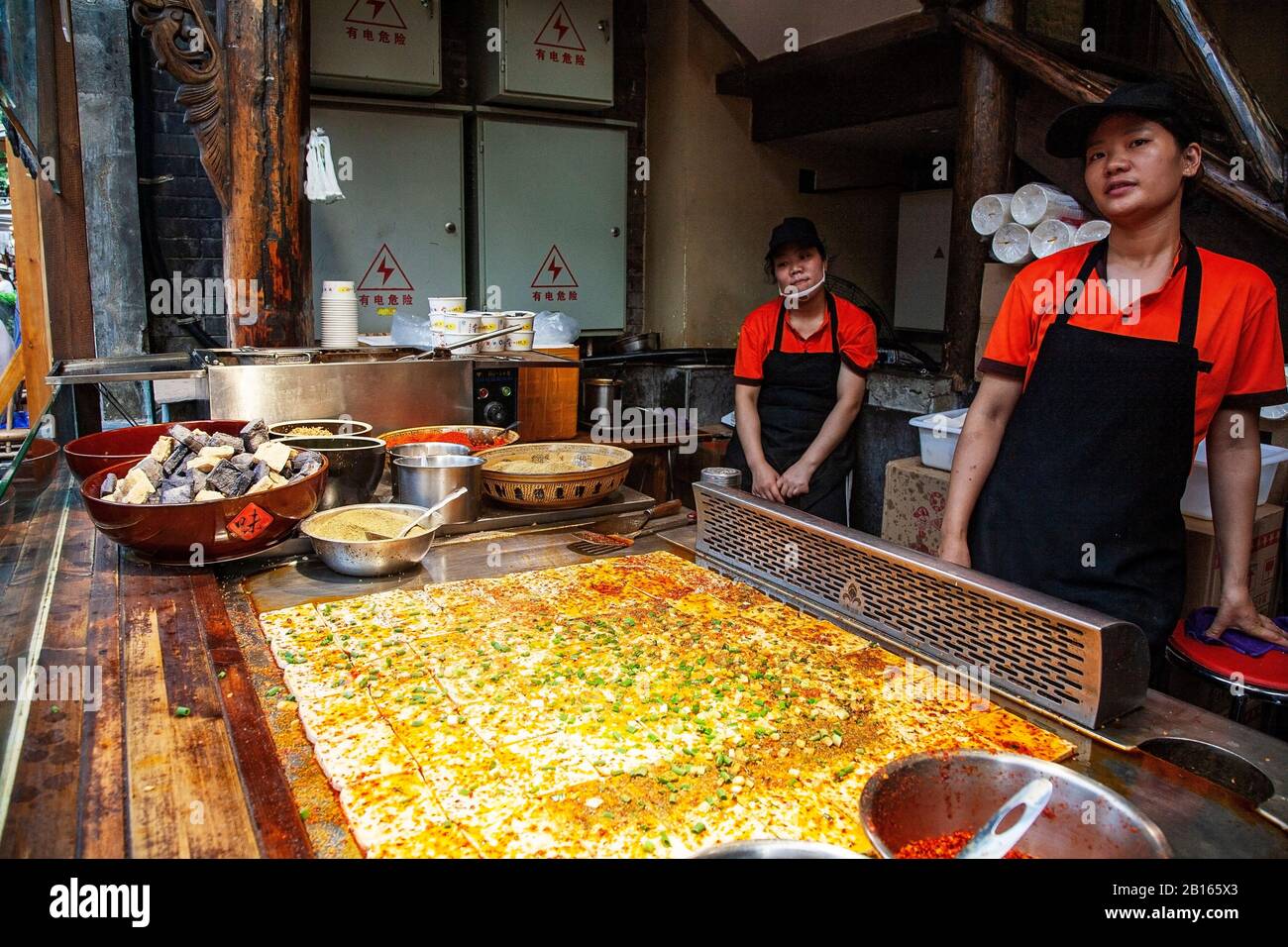 Traditional Chinese food for sale in street shop in Chengdu Wide and ...