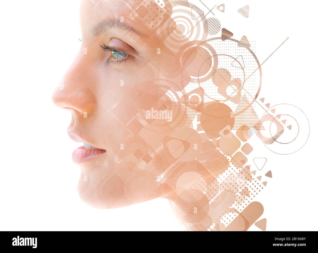 A portrait combined with a digital illustration Stock Photo - Alamy