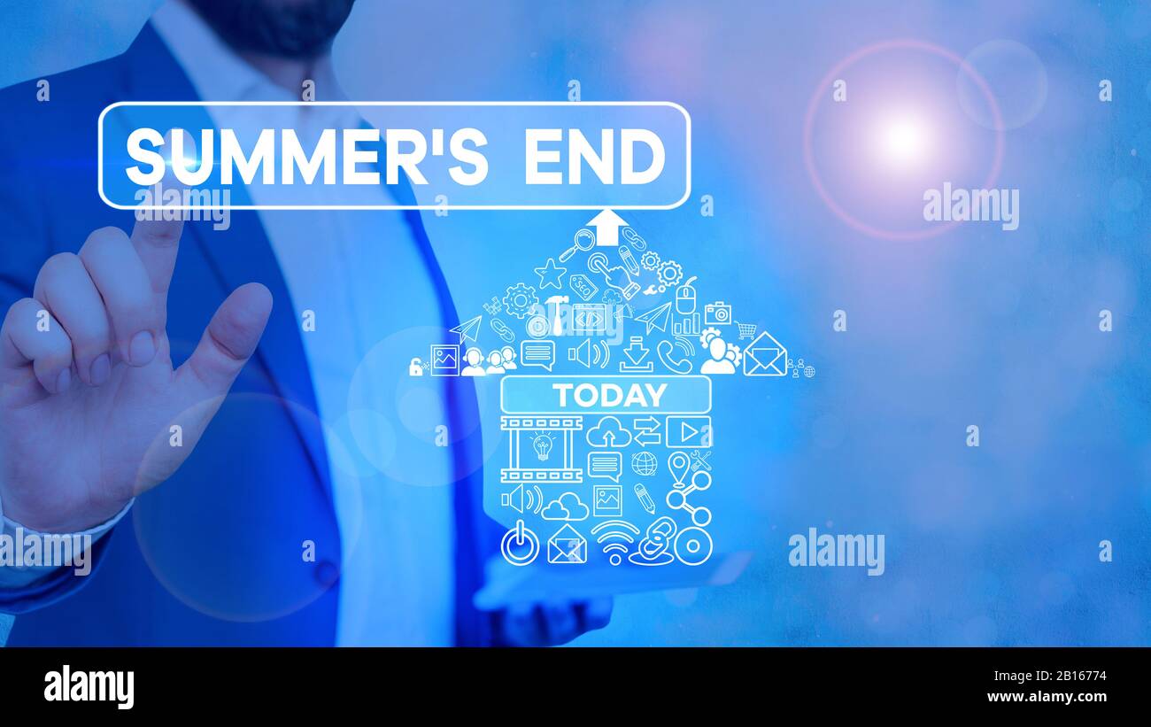 Conceptual hand writing showing Summer S End. Concept meaning End of ...
