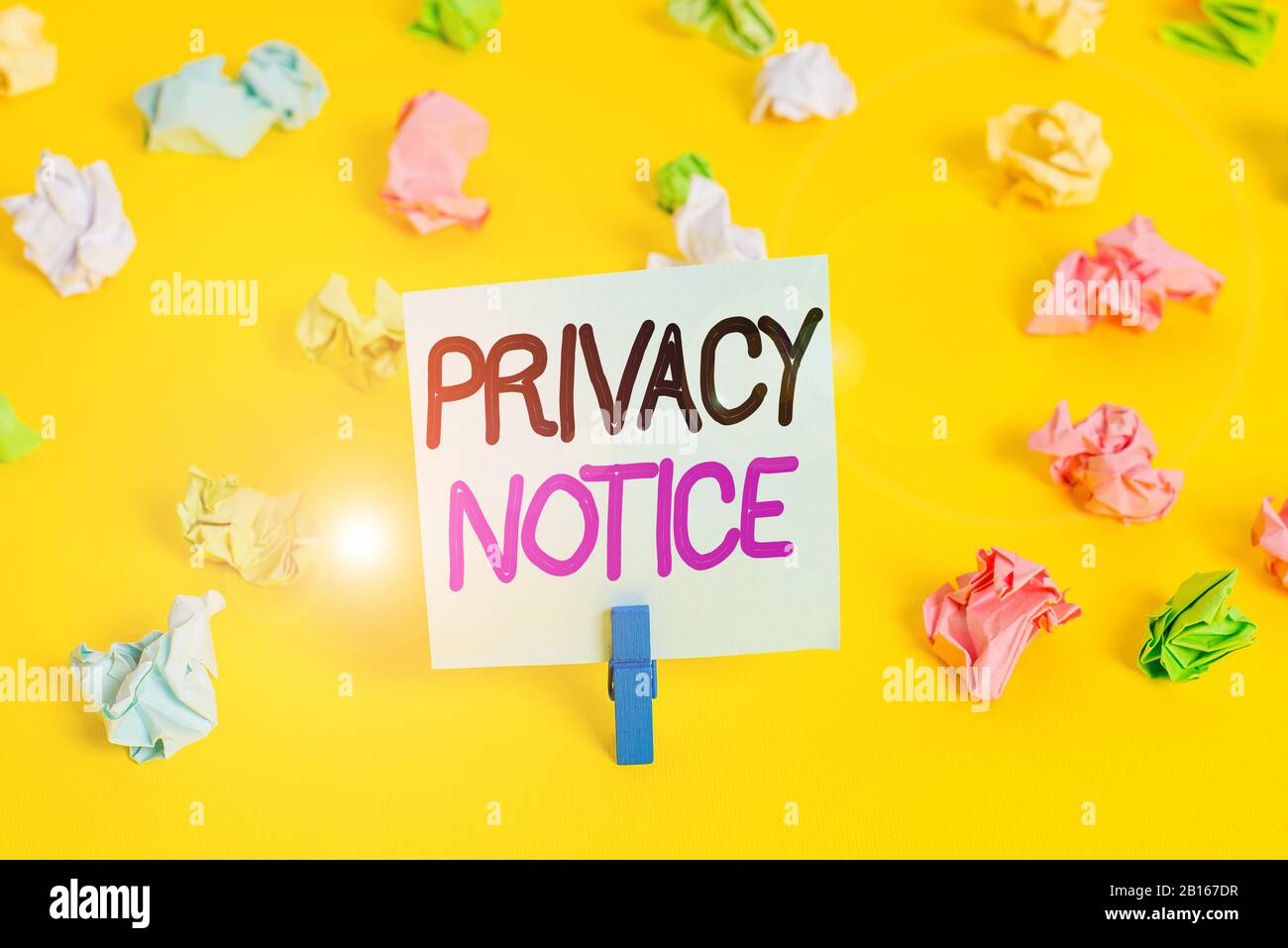 Writing note showing Privacy Notice. Business concept for fulfils a ...
