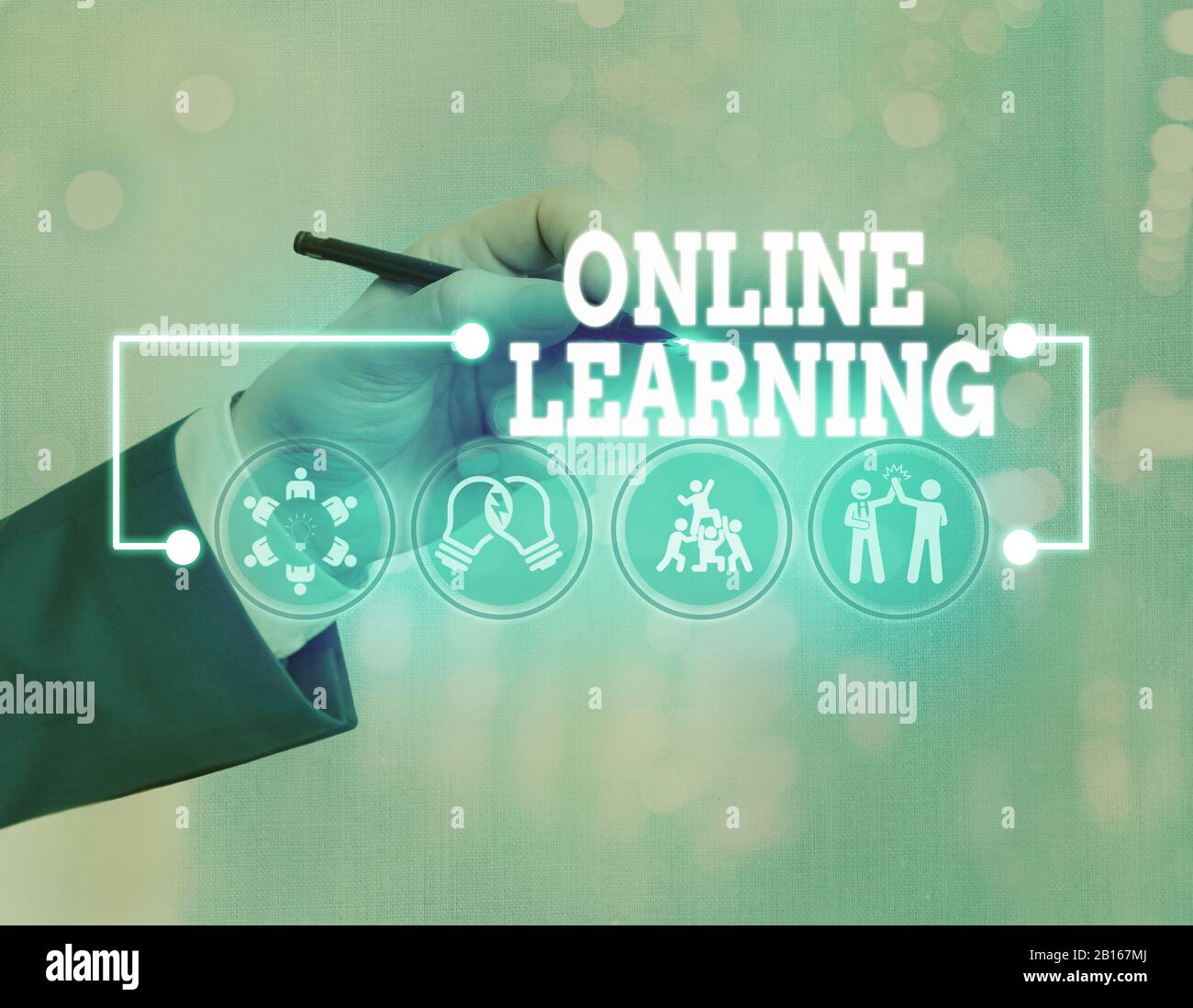 Conceptual hand writing showing Online Learning. Concept meaning ...