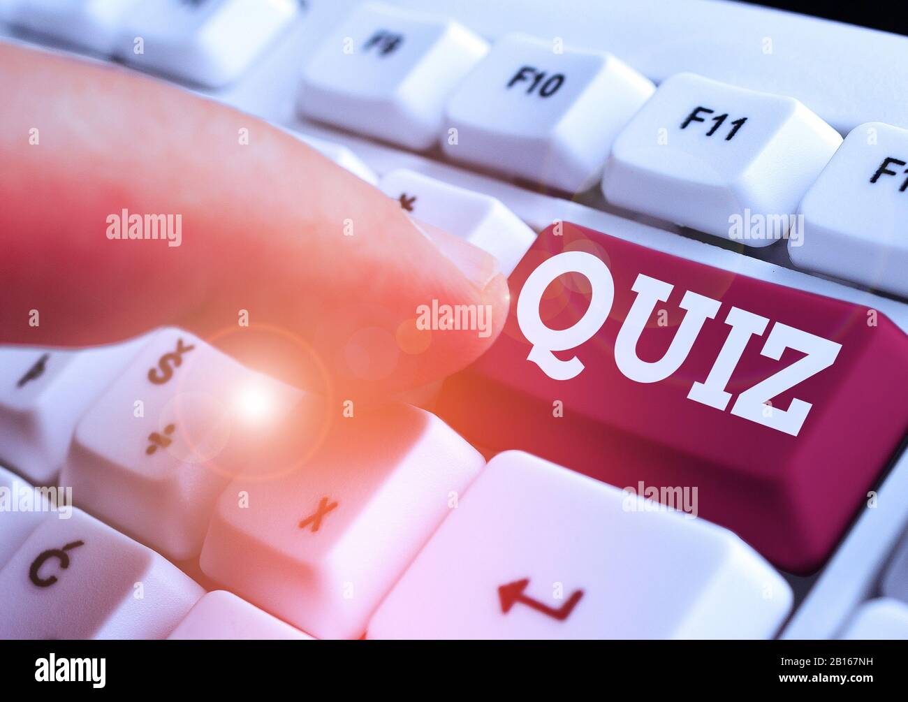 Text sign showing Quiz. Business photo text Brief informal test given ...