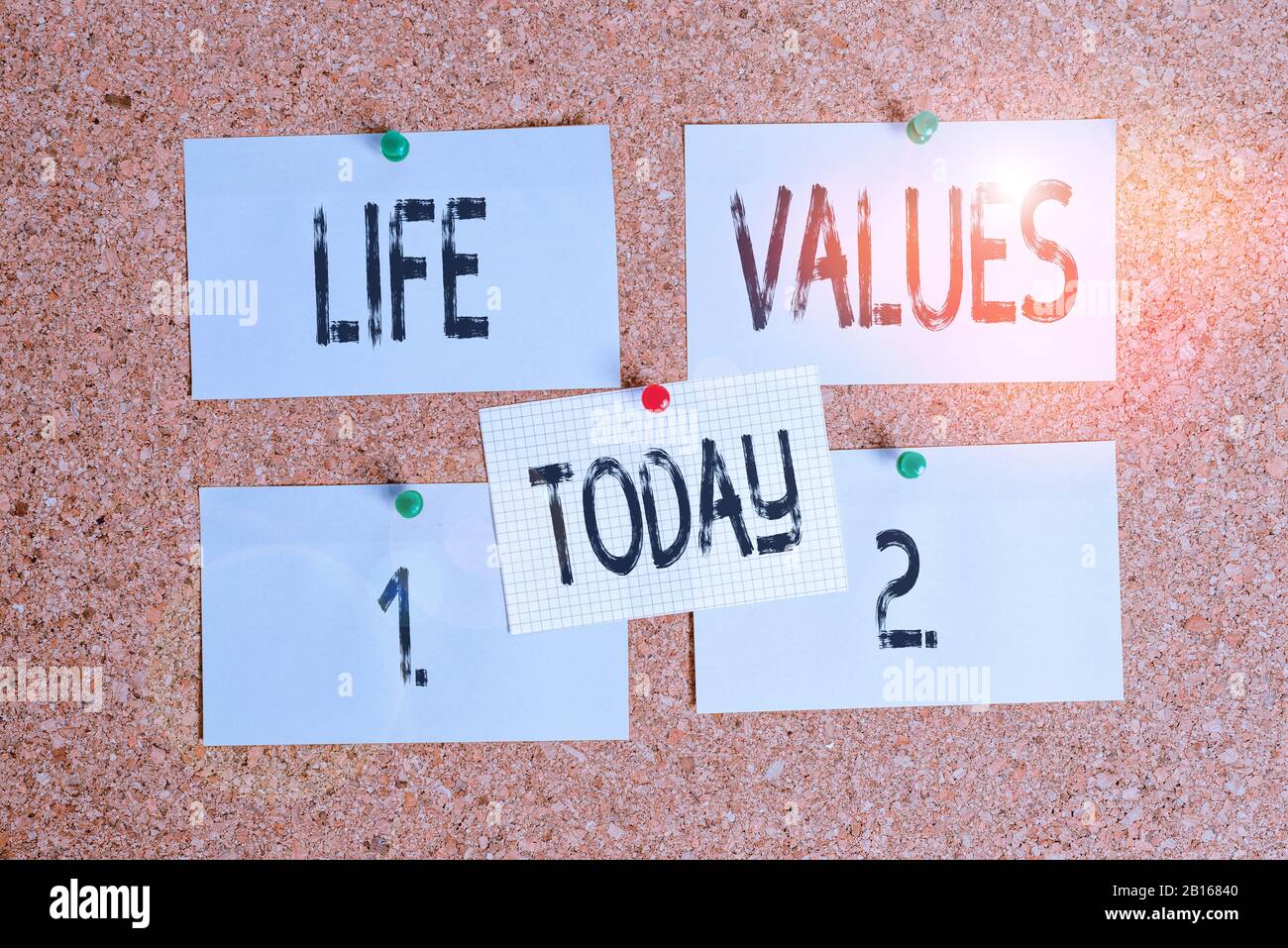 Conceptual hand writing showing Life Values. Concept meaning things ...