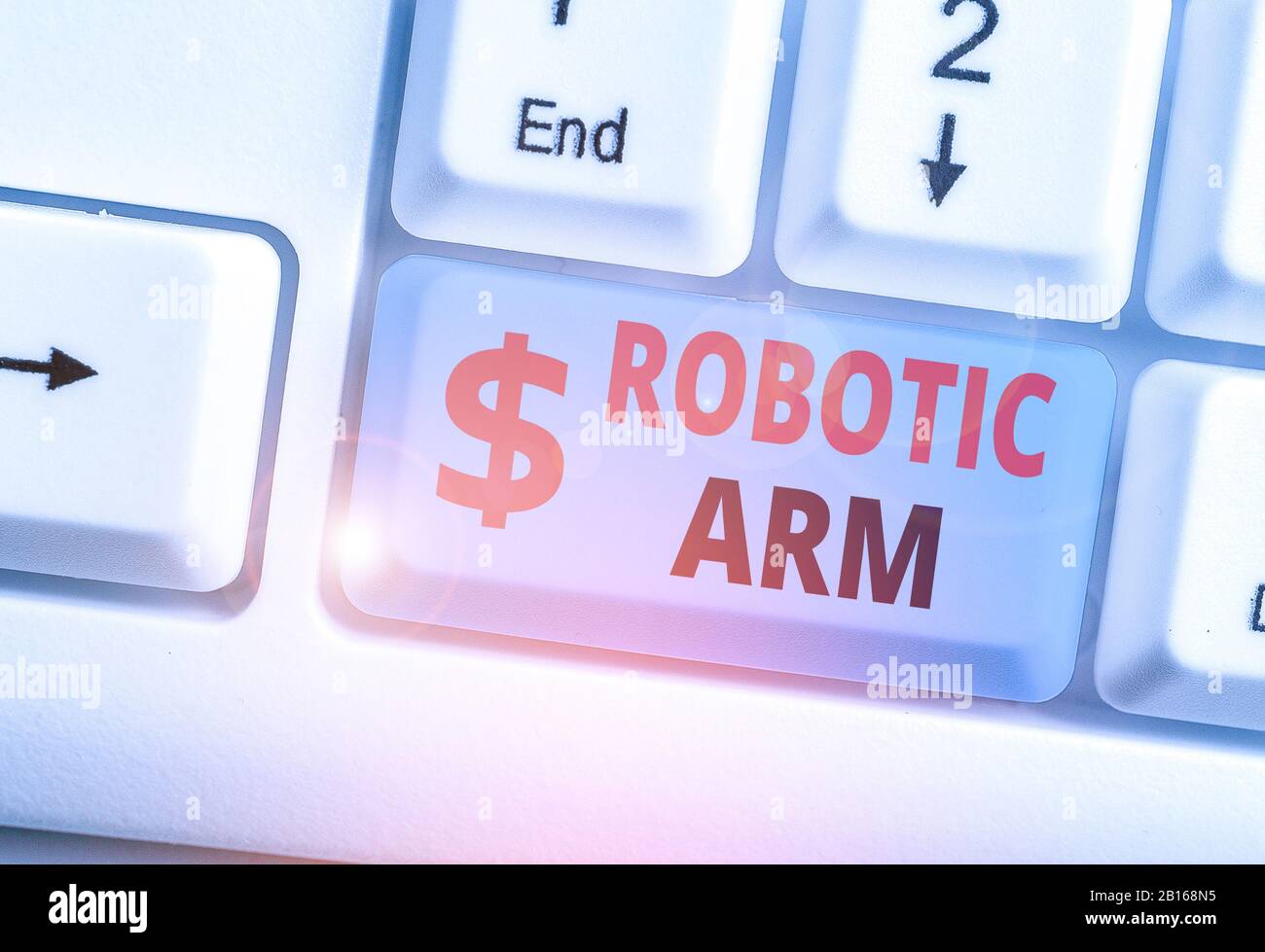 Handwriting text writing Robotic Arm. Conceptual photo programmable ...