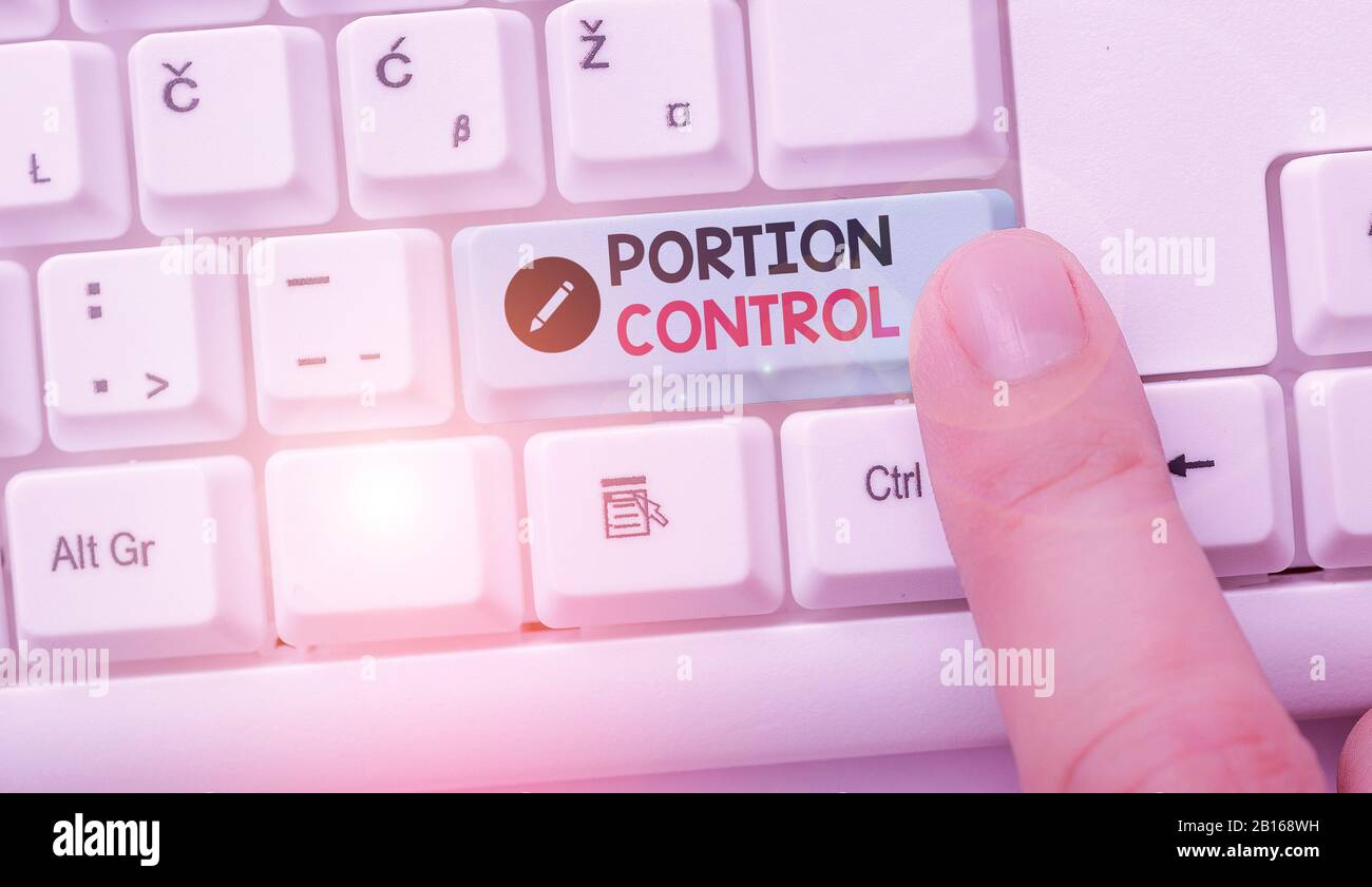 Handwriting text writing Portion Control. Conceptual photo knowing the ...