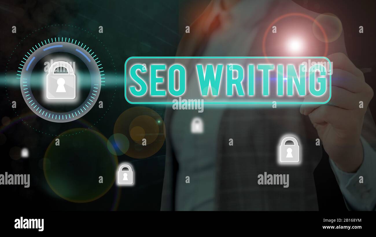 Word writing text Seo Writing. Business photo showcasing grabbing the ...