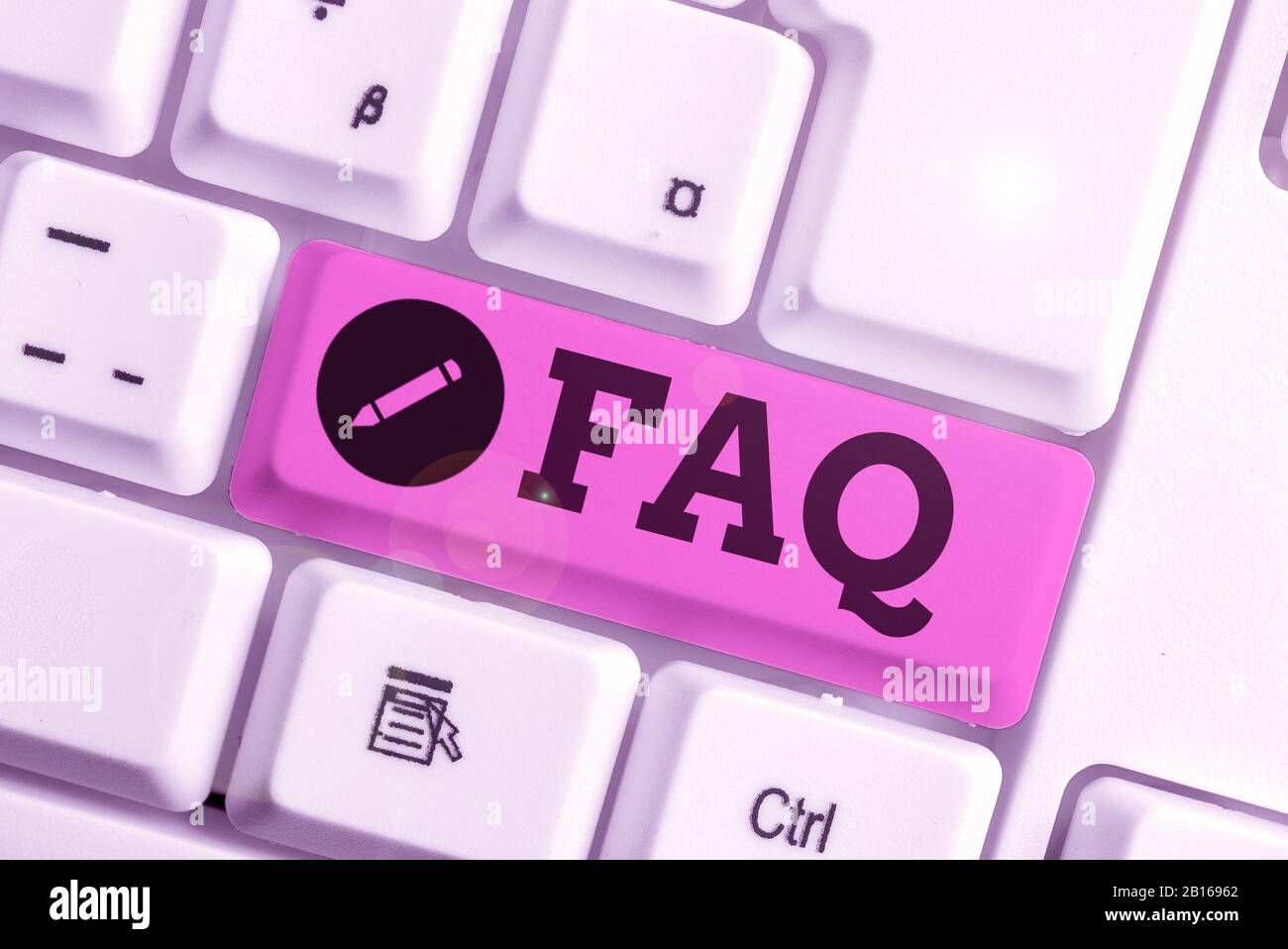 Conceptual hand writing showing Faq. Concept meaning A list of ...