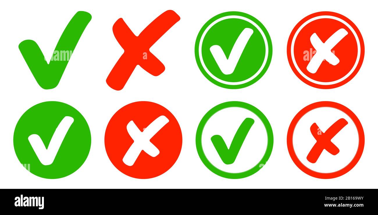 check and cross set Stock Vector Image & Art - Alamy