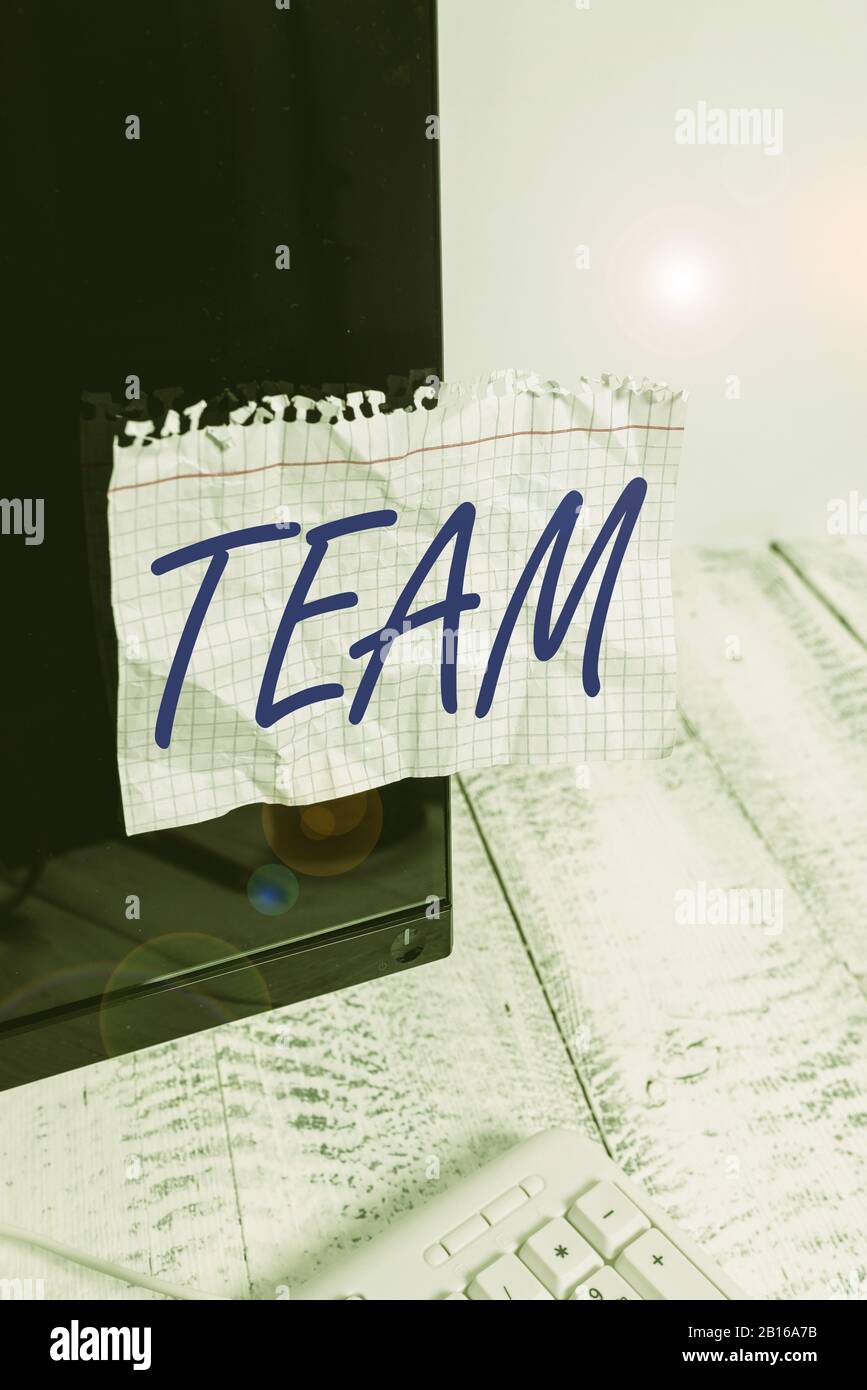 Text sign showing Team. Business photo showcasing Group of showing ...