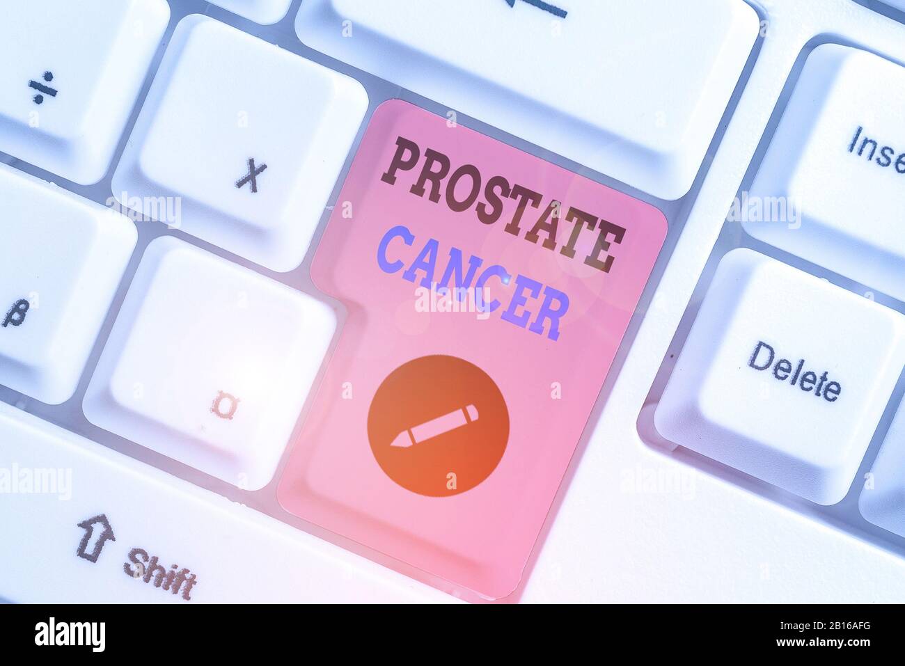 Writing note showing Prostate Cancer. Business concept for cancer ...
