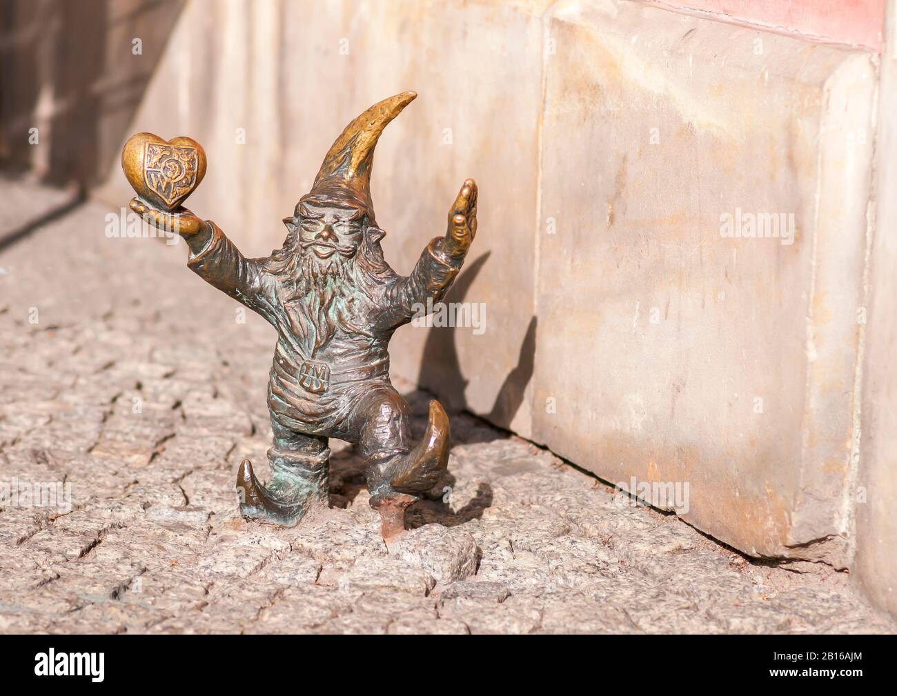 Wroclaw, Poland, February 2020. Dwarf "Wroclovek" Gnome - small ...