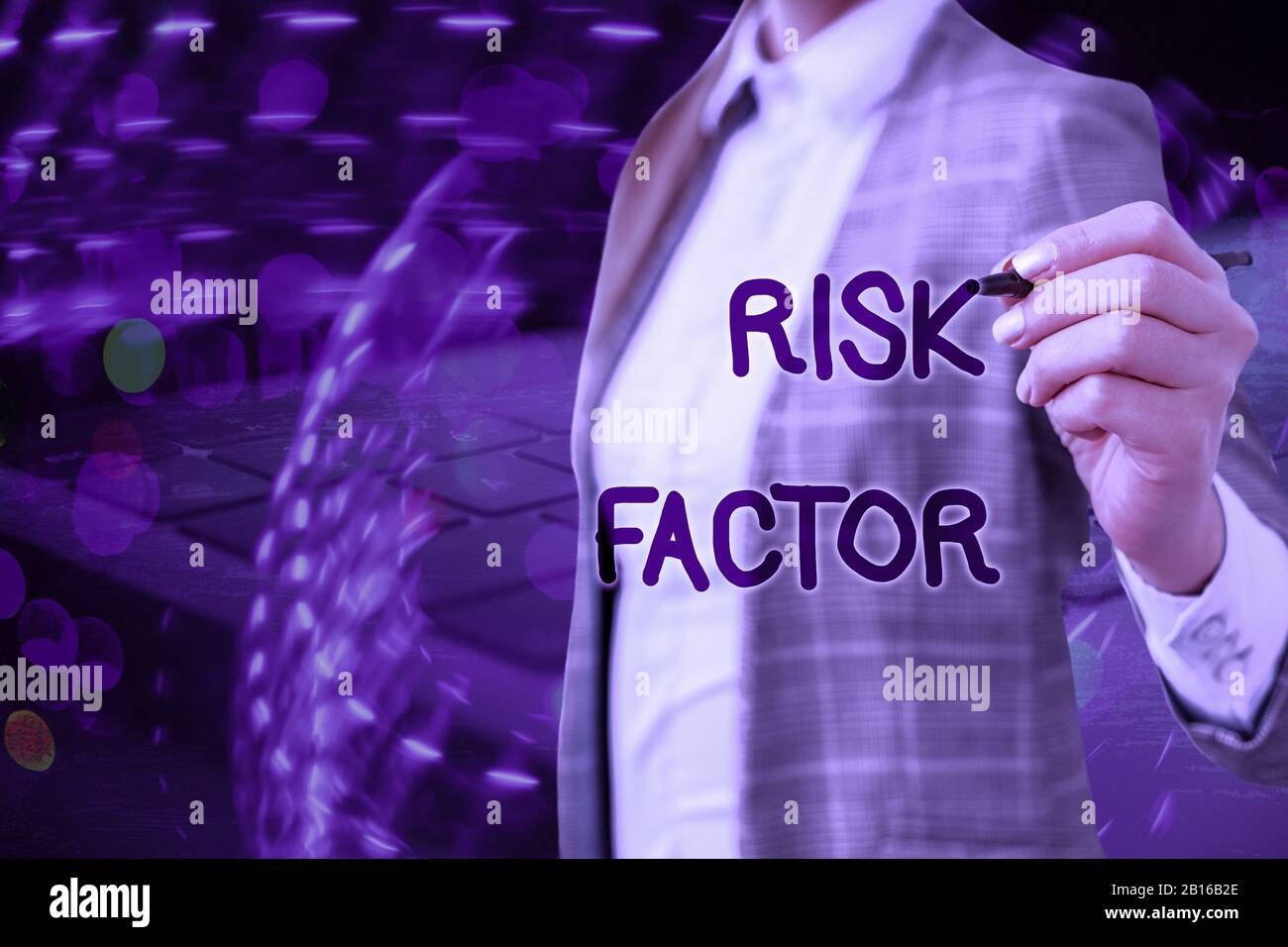 Writing note showing Risk Factor. Business concept for a condition ...