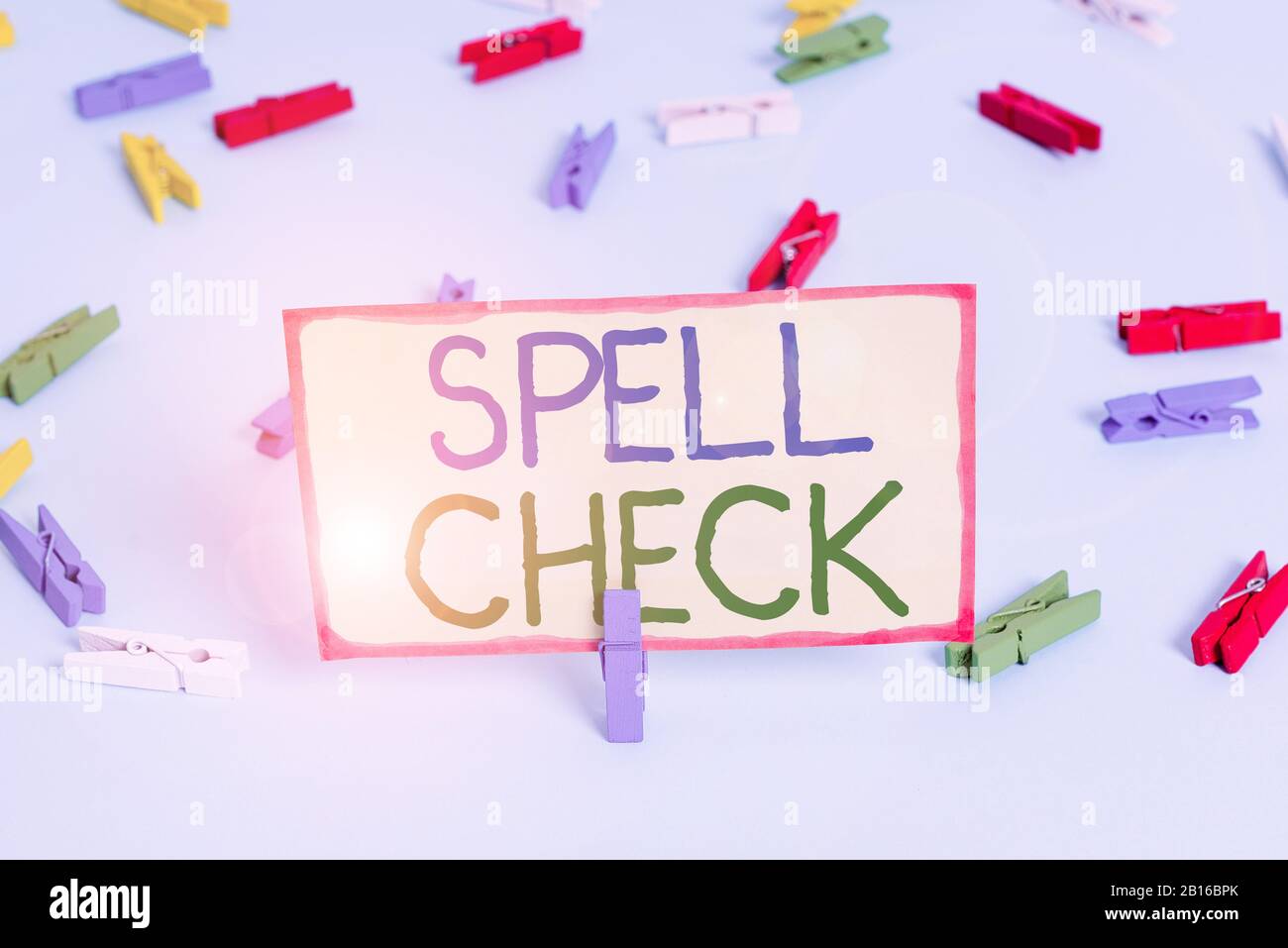 Handwriting text Spell Check. Conceptual photo to use a computer program to find and correct ...