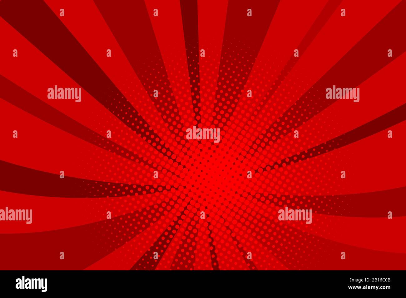 Comic red sunbeam background Retro pop art style cartoon Stock Vector ...