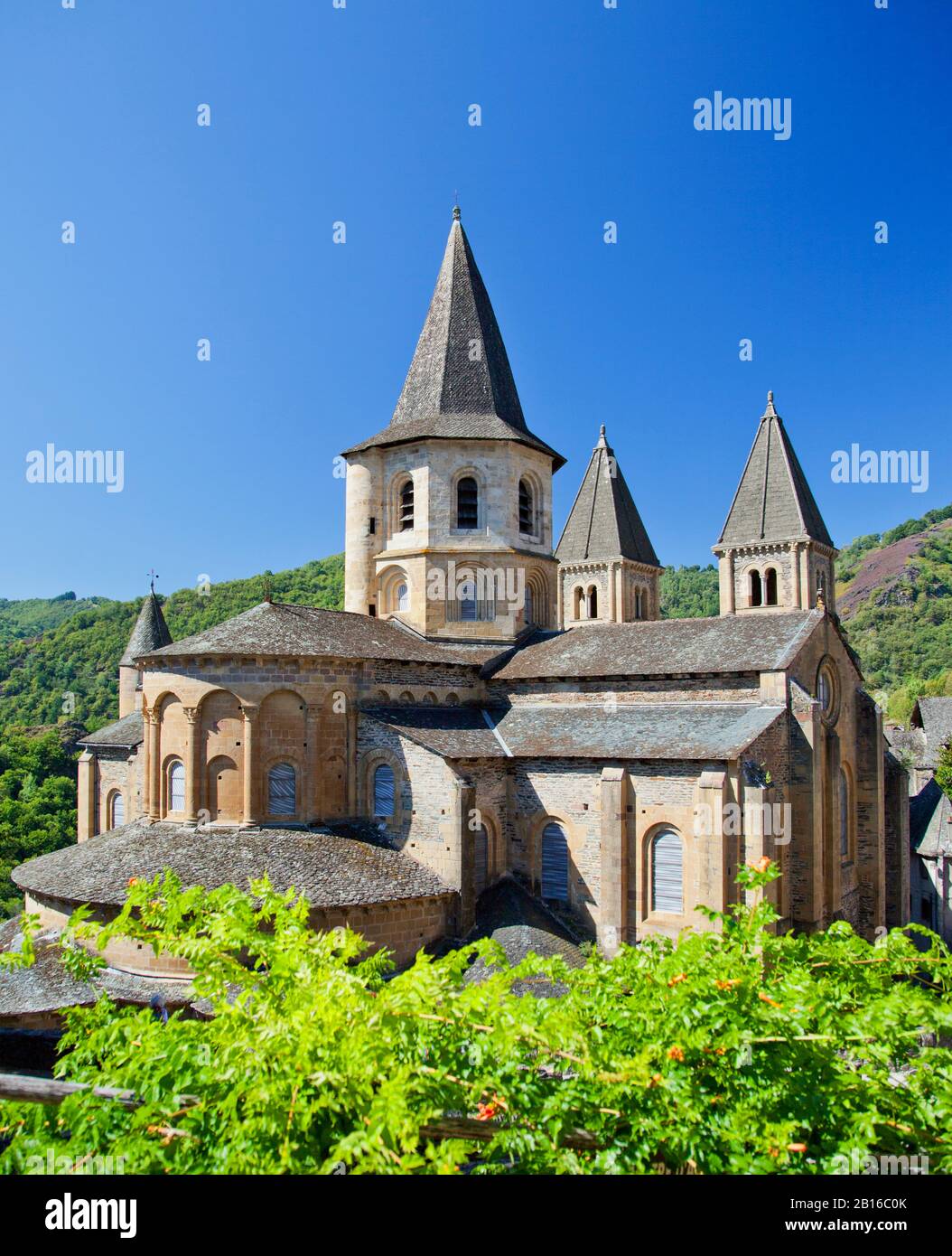 Saint Foy Abbey Church, Conques, Aveyron, France, Europe Stock Photo ...