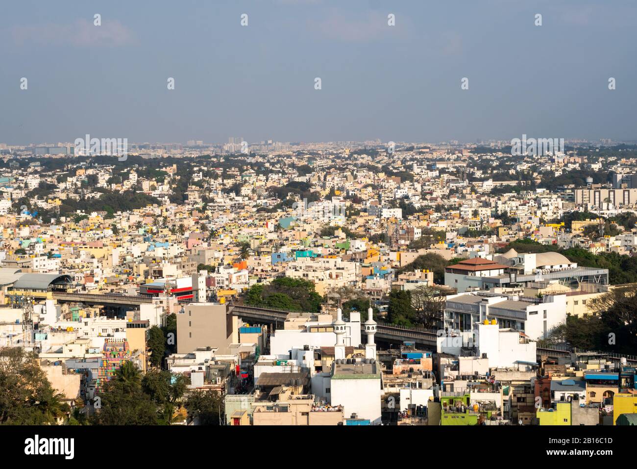 Aerial View of Colorfull Neighborhood With Downtown Bangalore in the ...