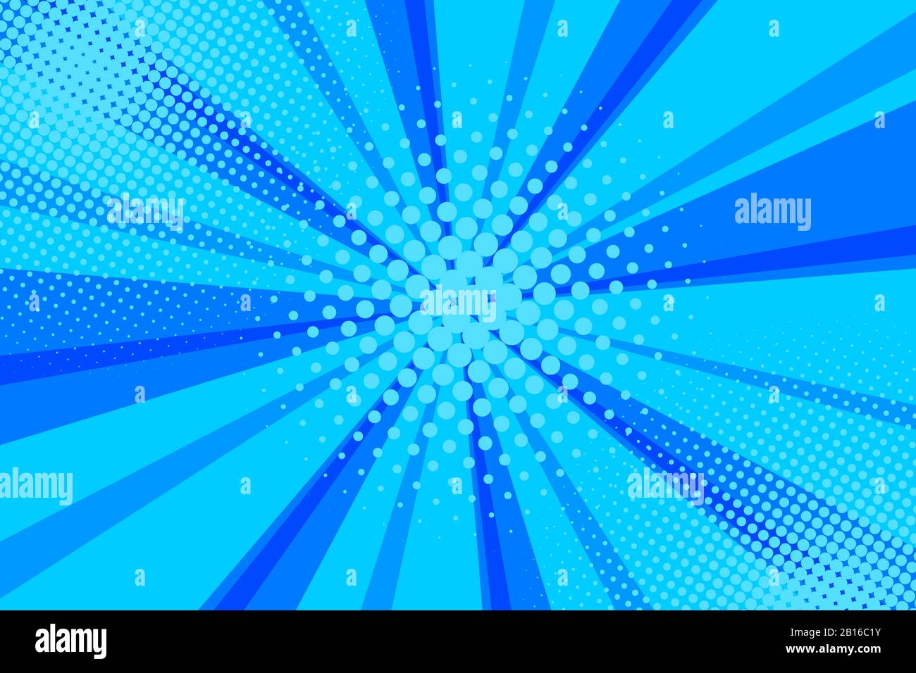 Comic blue sunbeam background retro pop art style cartoon Stock Vector ...