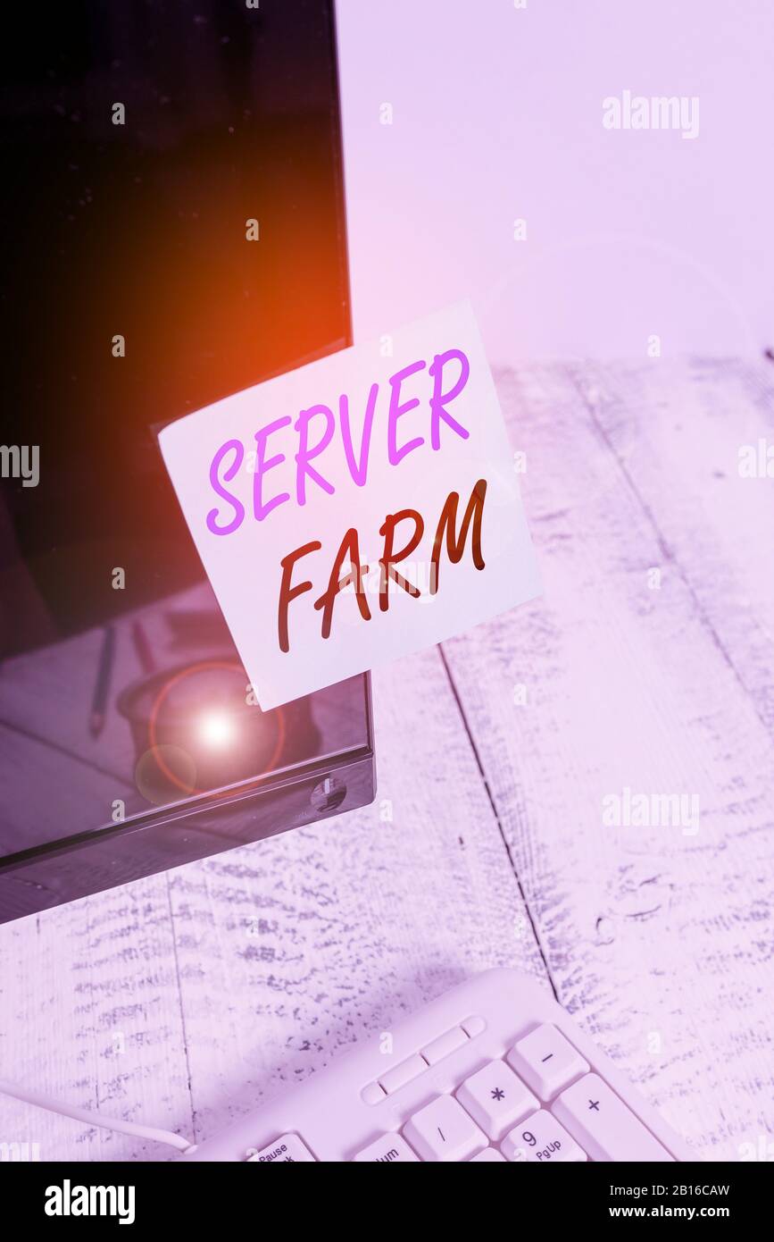 Handwriting text writing Server Farm. Conceptual photo a group of ...