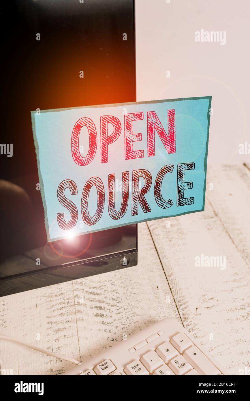 Word writing text Open Source. Business photo showcasing denoting software which original source ...