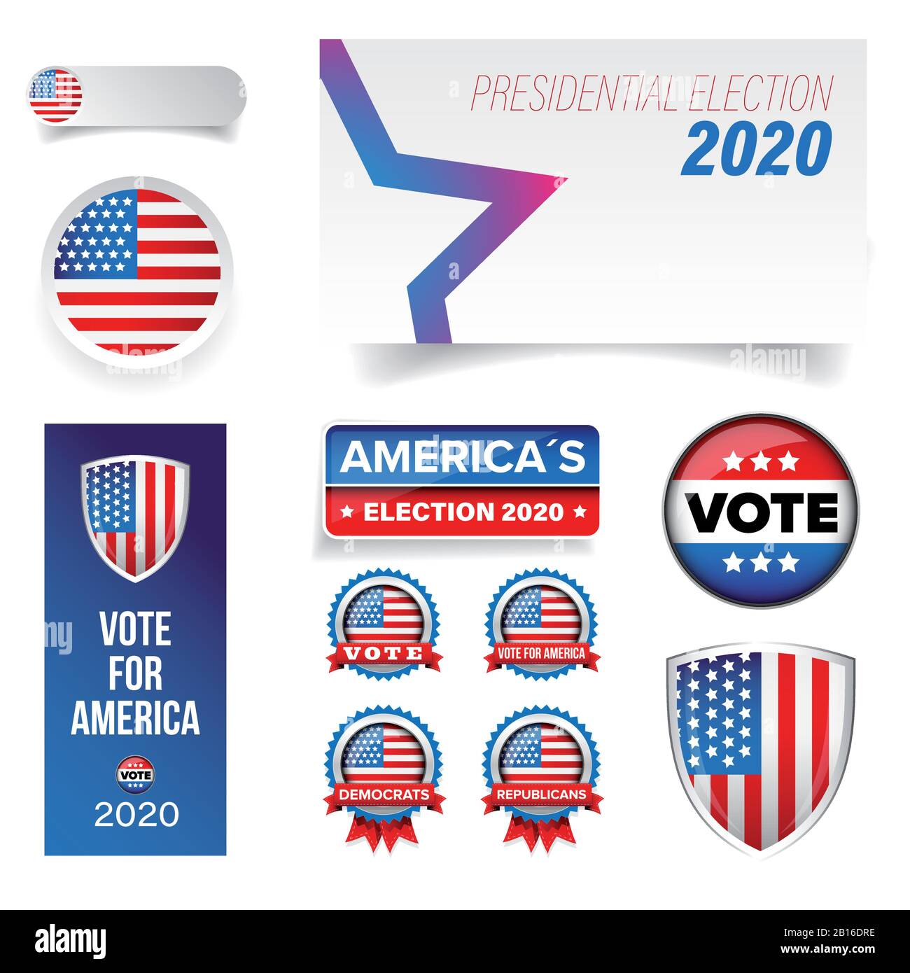 Presidential election Vote badge set Stock Vector Image & Art - Alamy