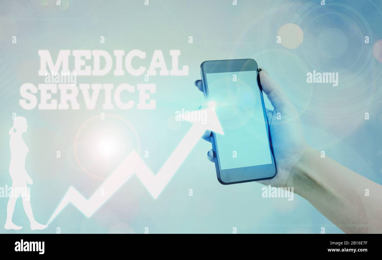 Word writing text Medical Service. Business photo showcasing treat ...