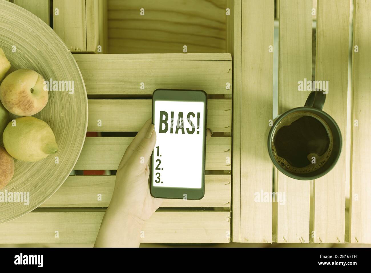 Text sign showing Bias. Business photo showcasing inclination or ...