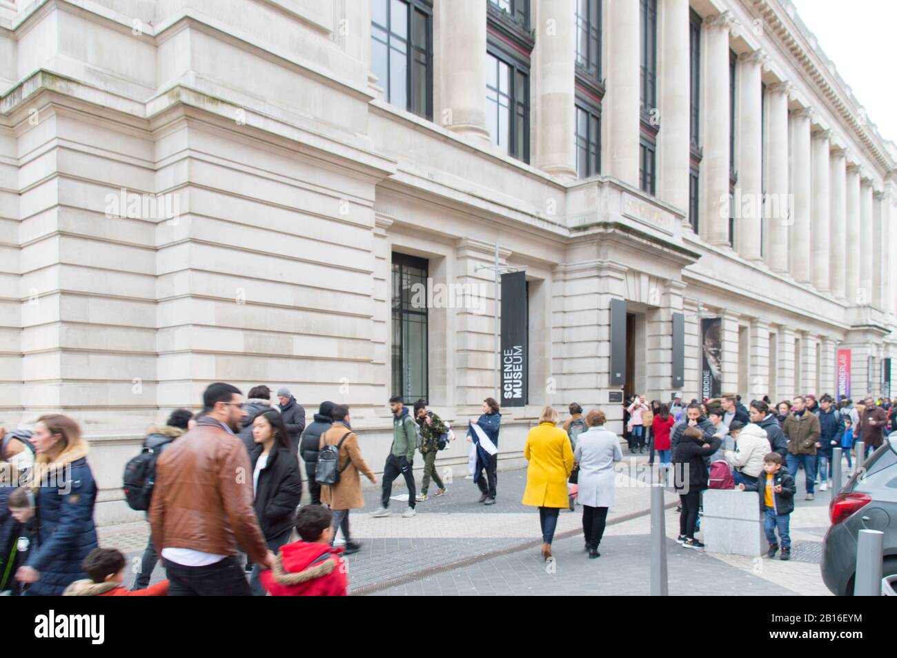 Large crowd of people outside Science museum Stock Photo - Alamy