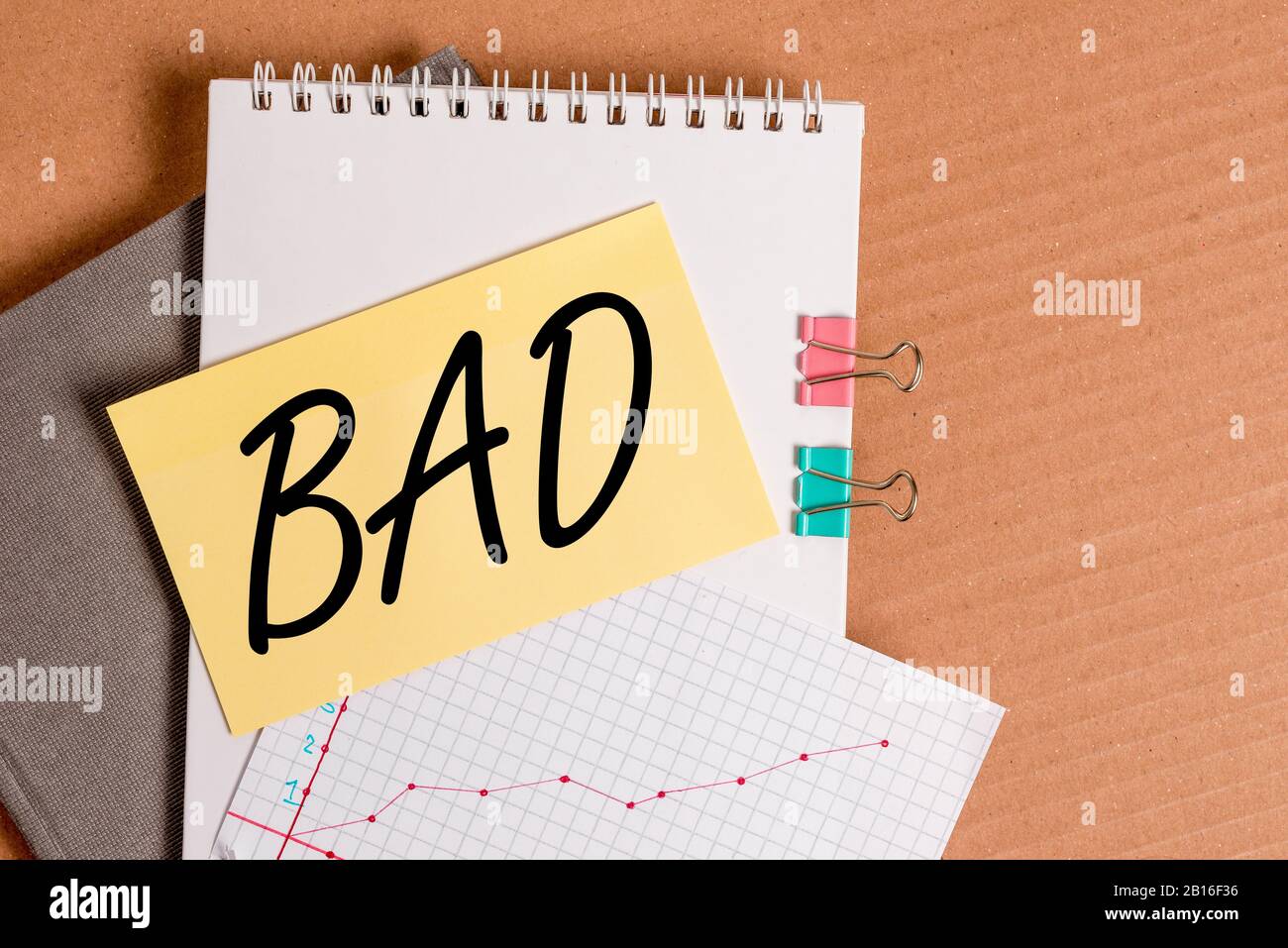 Writing note showing Bad. Business concept for Unpleasant things that ...