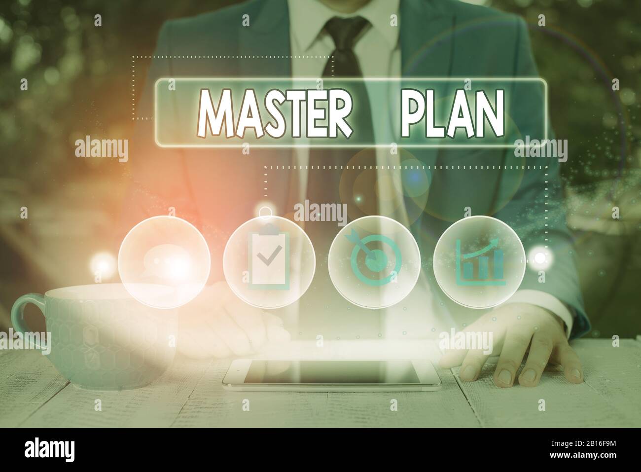 Text sign showing Master Plan. Business photo showcasing dynamic ...