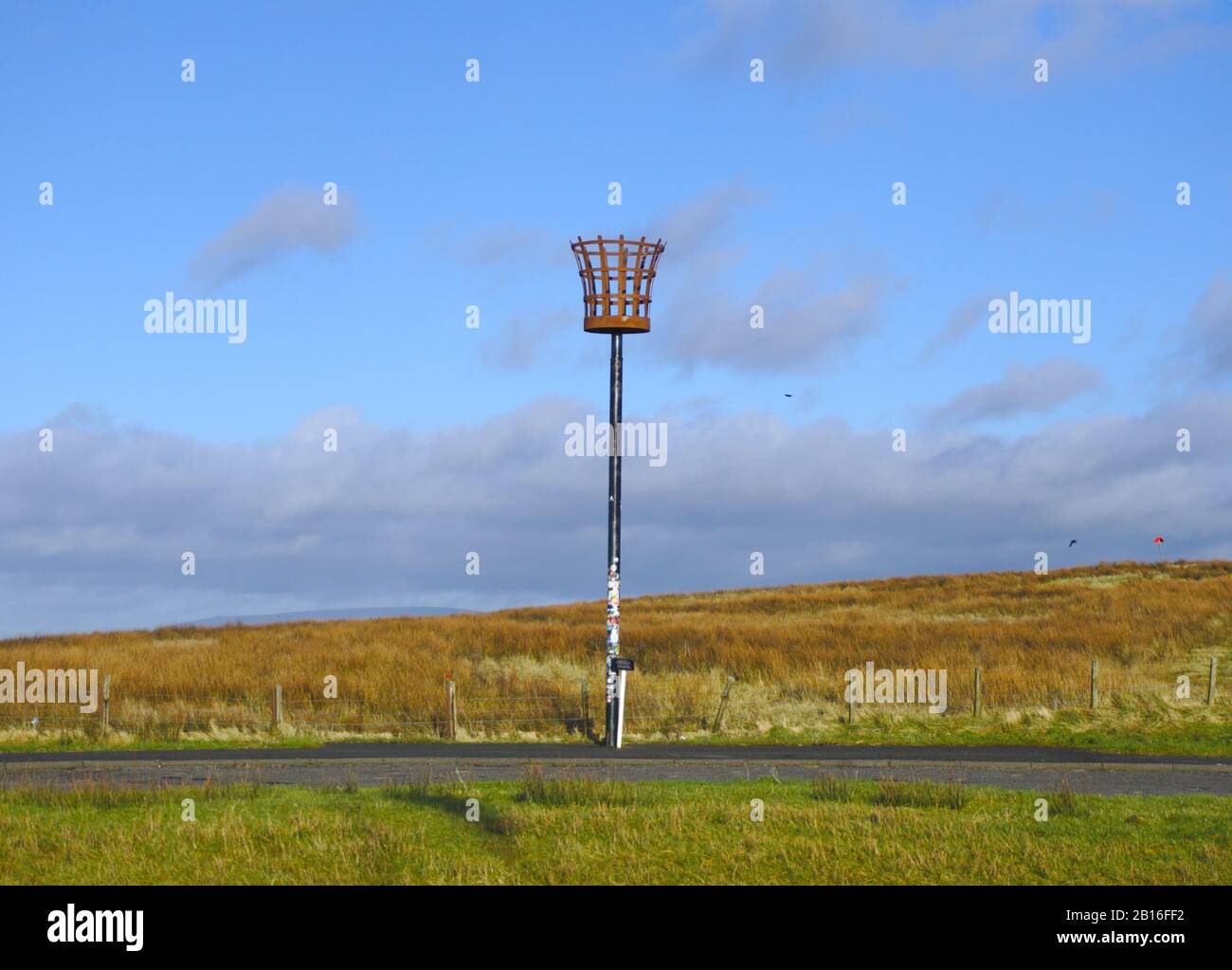 Beacon erected at Carter Bar beside the A68 on the border between ...
