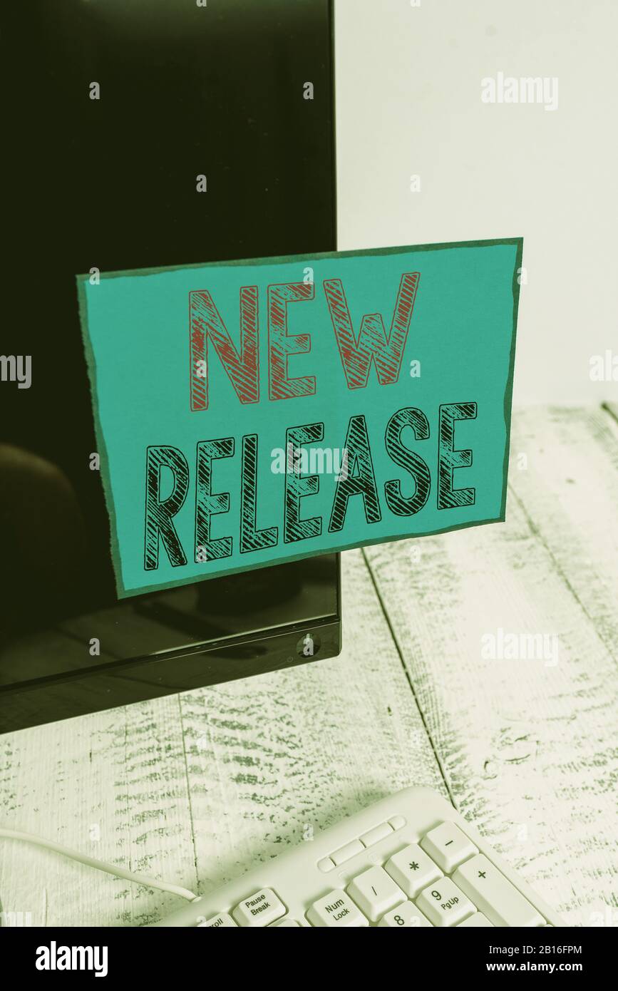 Word writing text New Release. Business photo showcasing announcing ...