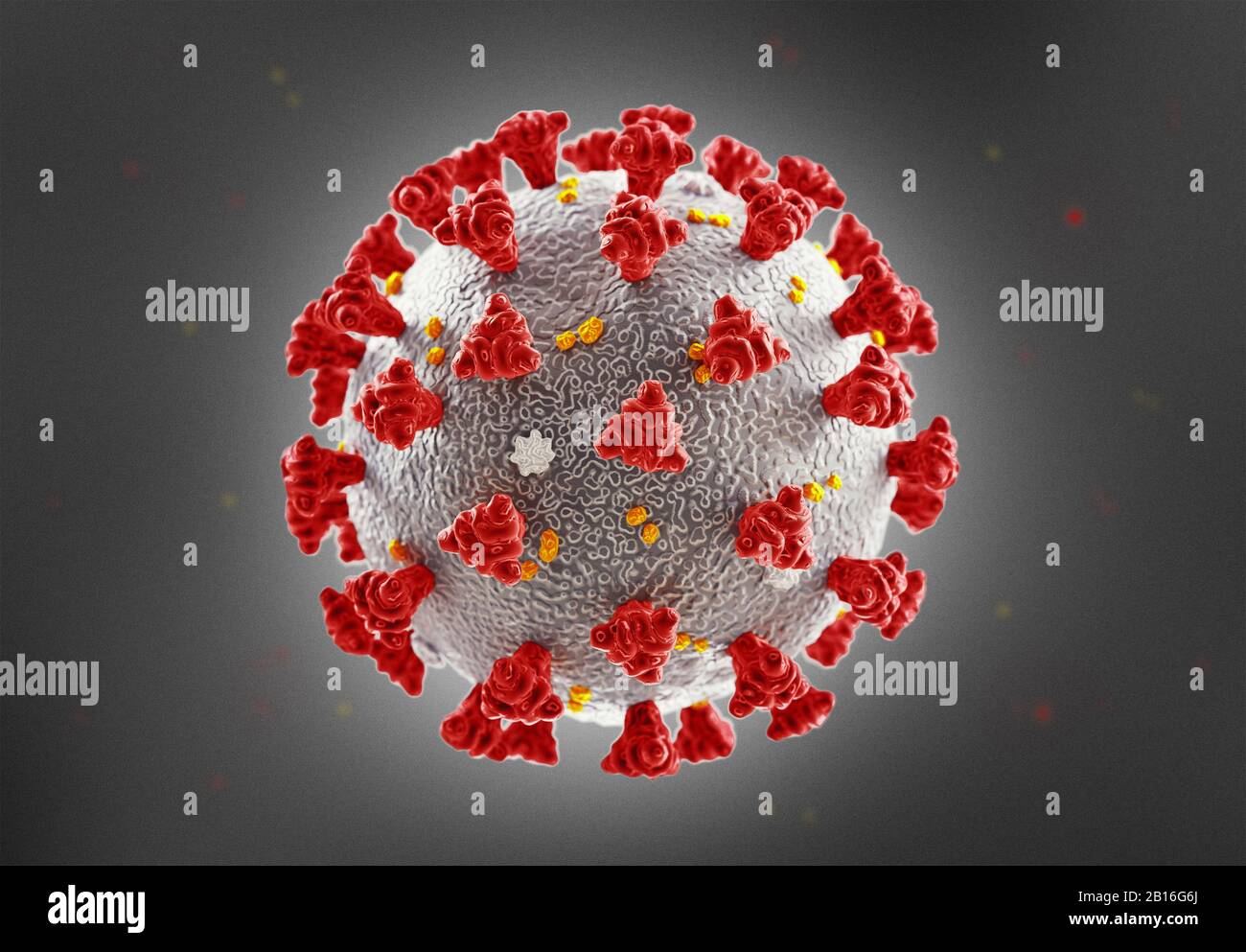 Coronavirus microscopic view. Floating influenza virus cells. Dangerous ...
