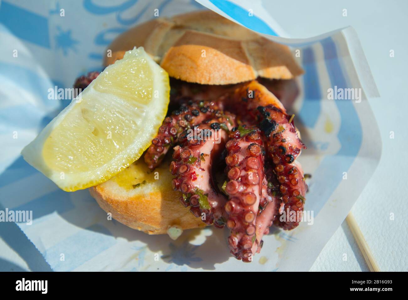 Octopus sandwich, Torre Canne, Puglia, Italy Stock Photo - Alamy