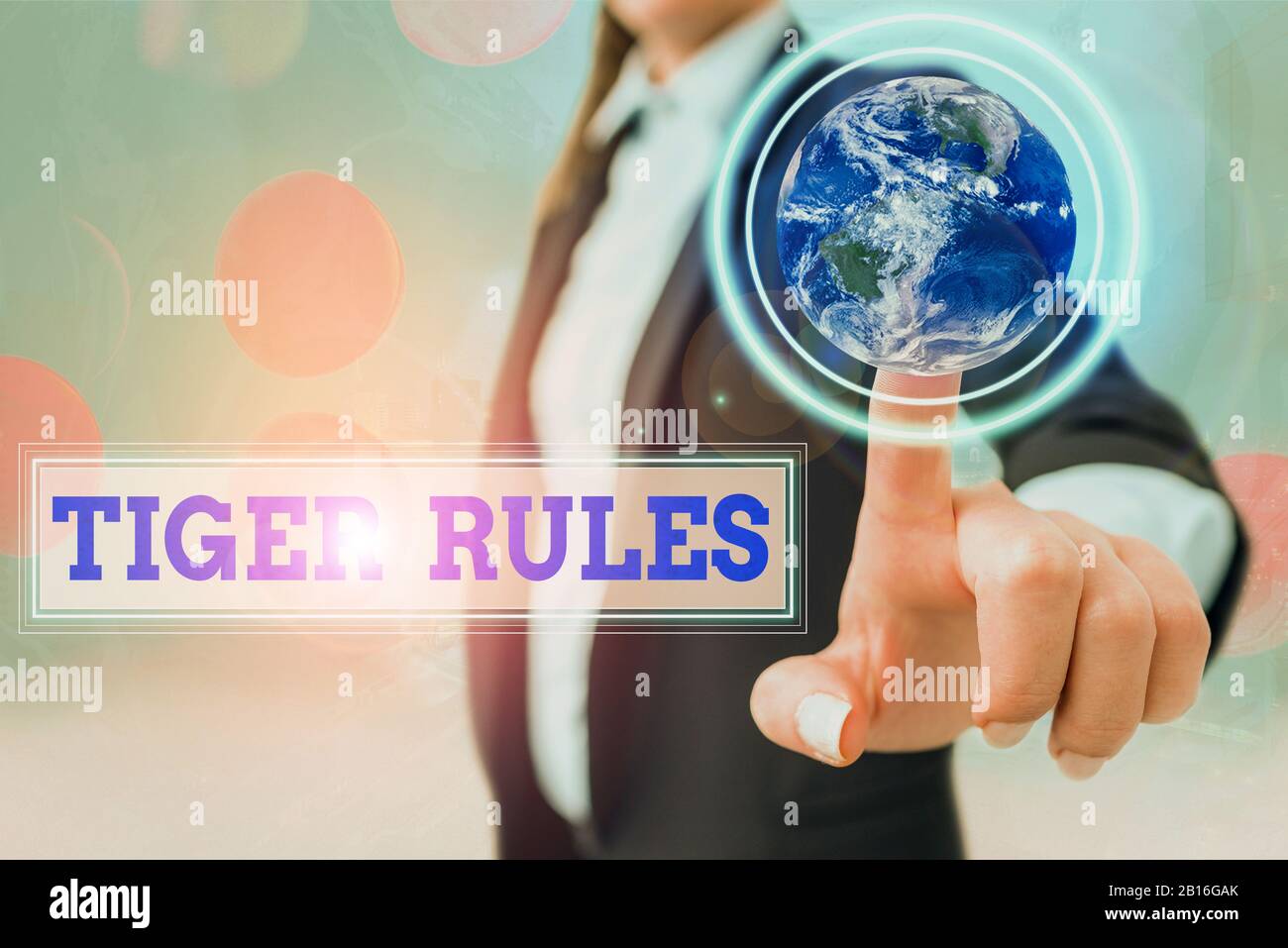 Writing note showing Tiger Rules. Business concept for Willpower and ...