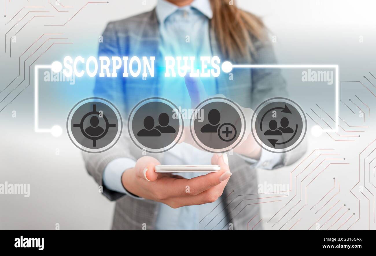 Handwriting text writing Scorpion Rules. Conceptual photo Dystopian ...