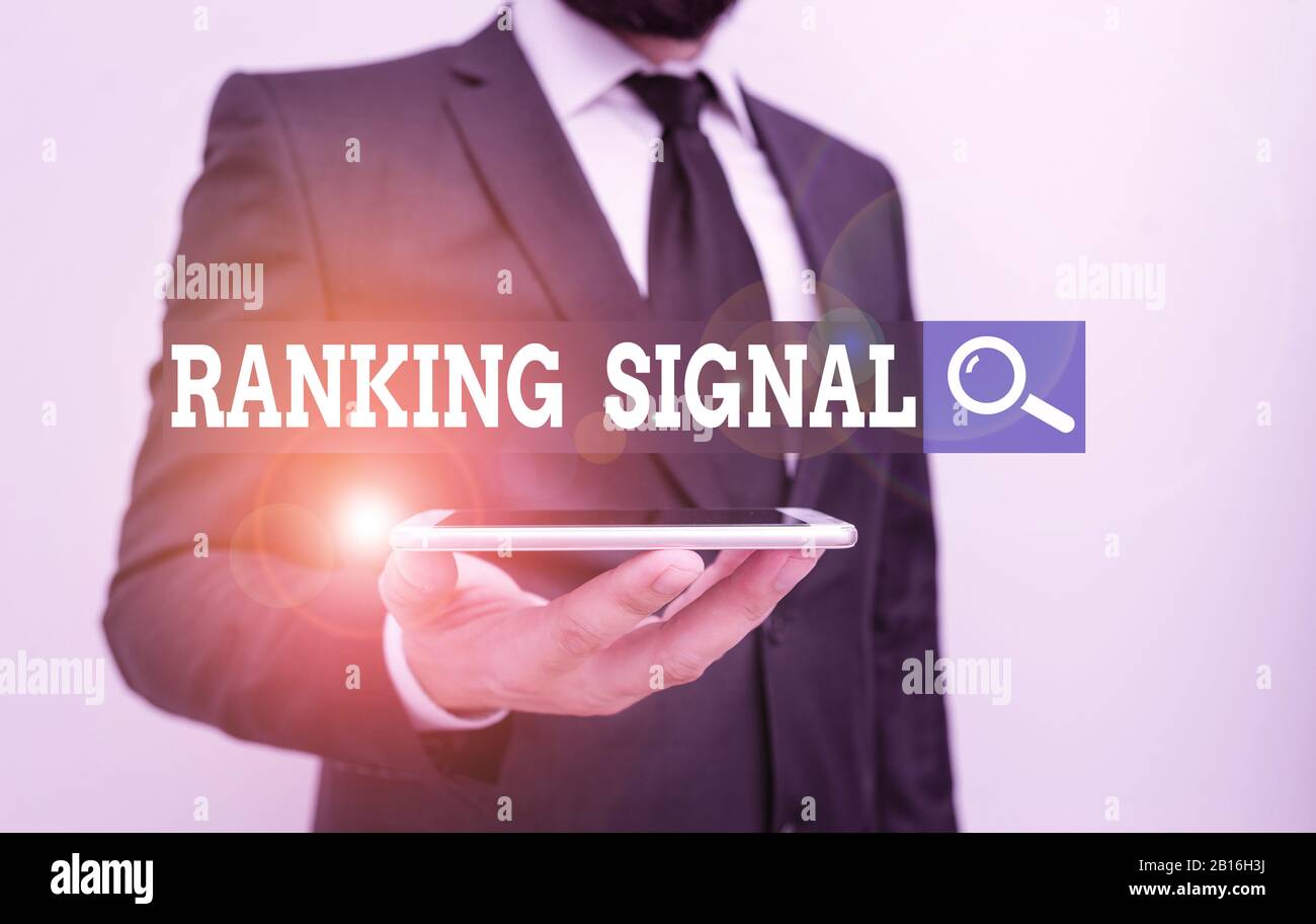 Conceptual hand writing showing Ranking Signal. Concept meaning ...